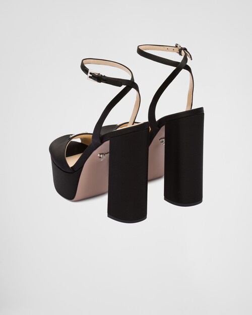 Black High-heeled satin sandals | Prada