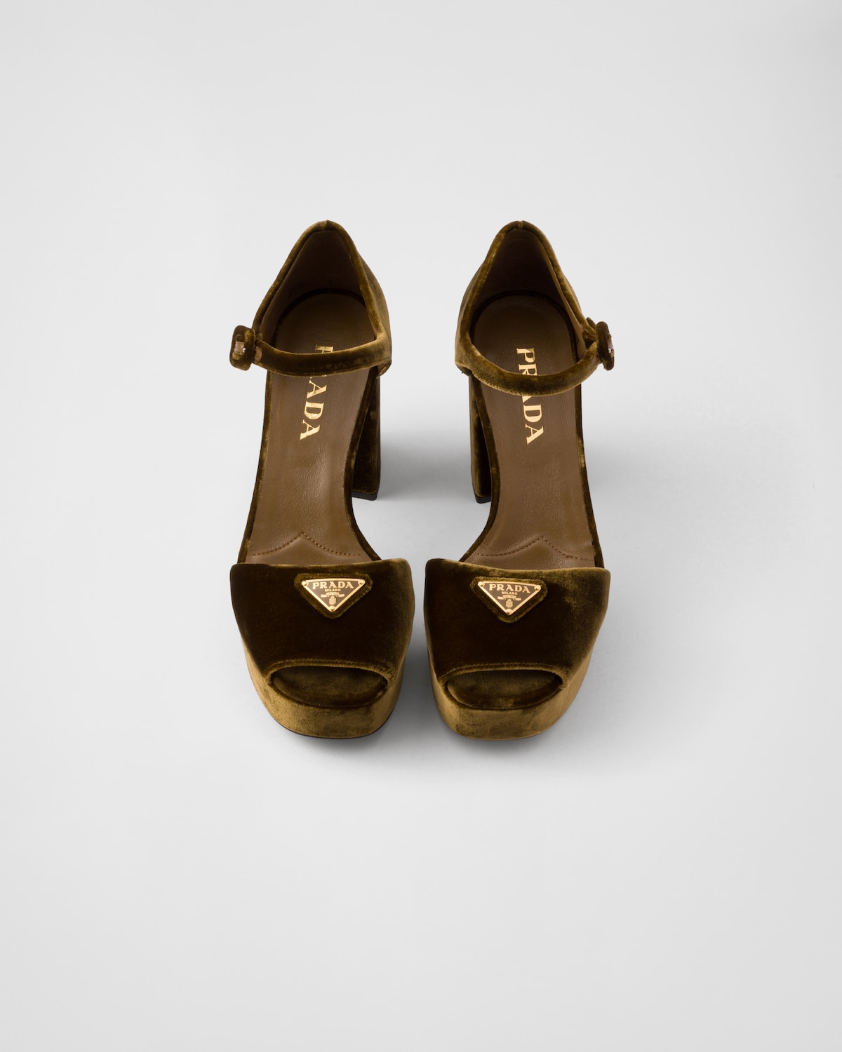 Oak Velvet Platform Sandals | PRADA