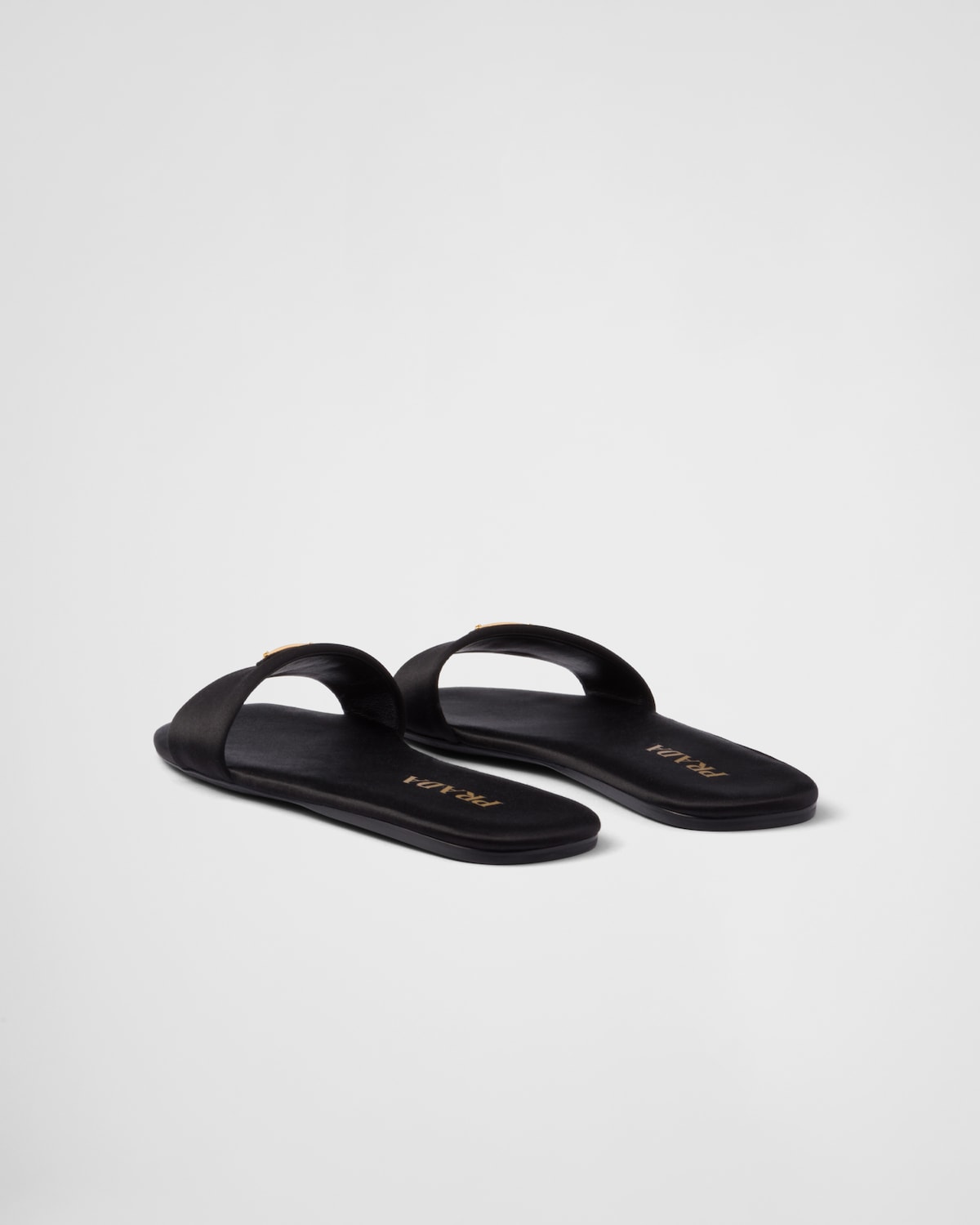 Black Satin Slides | PRADA