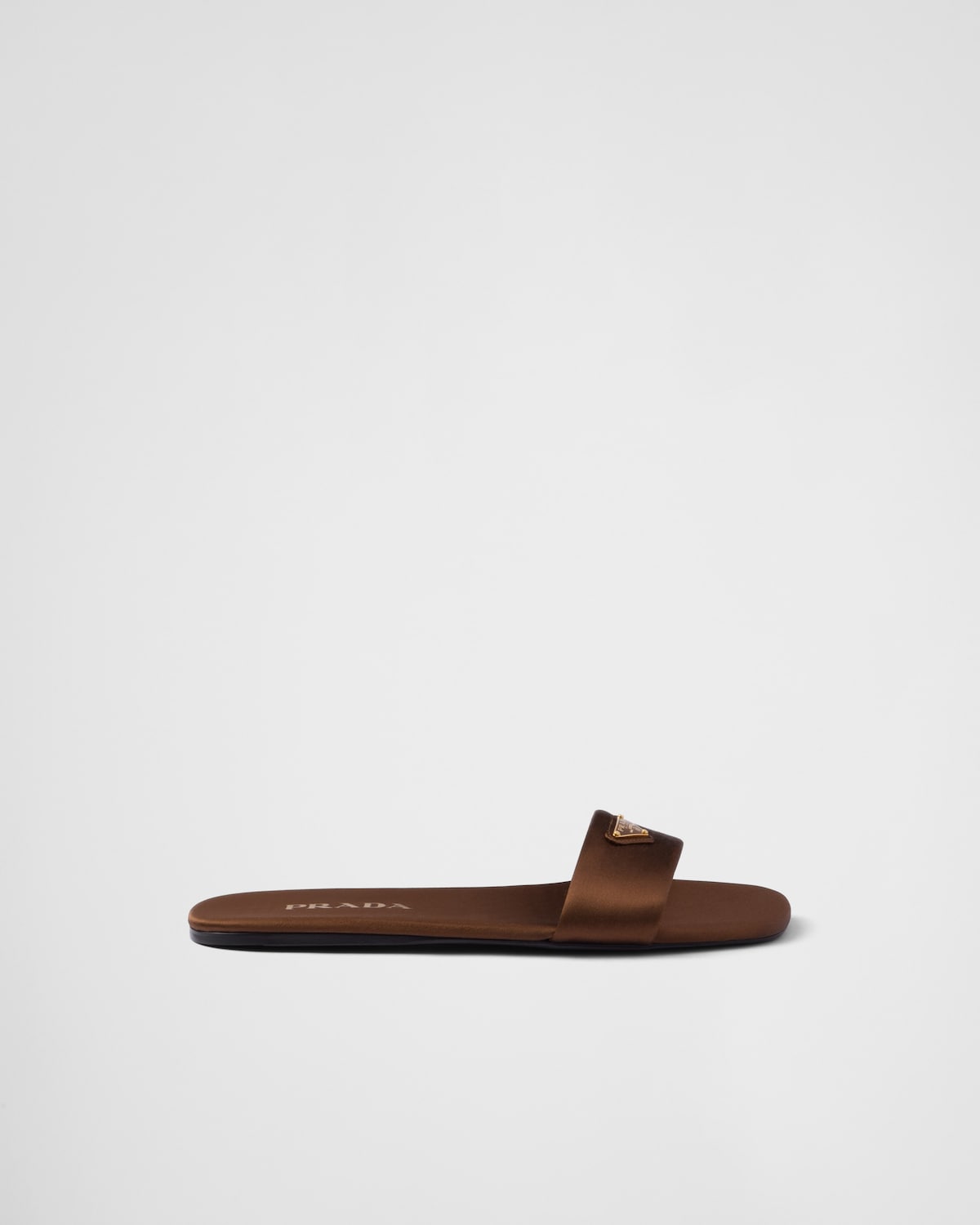 Tobacco Satin Slides | PRADA