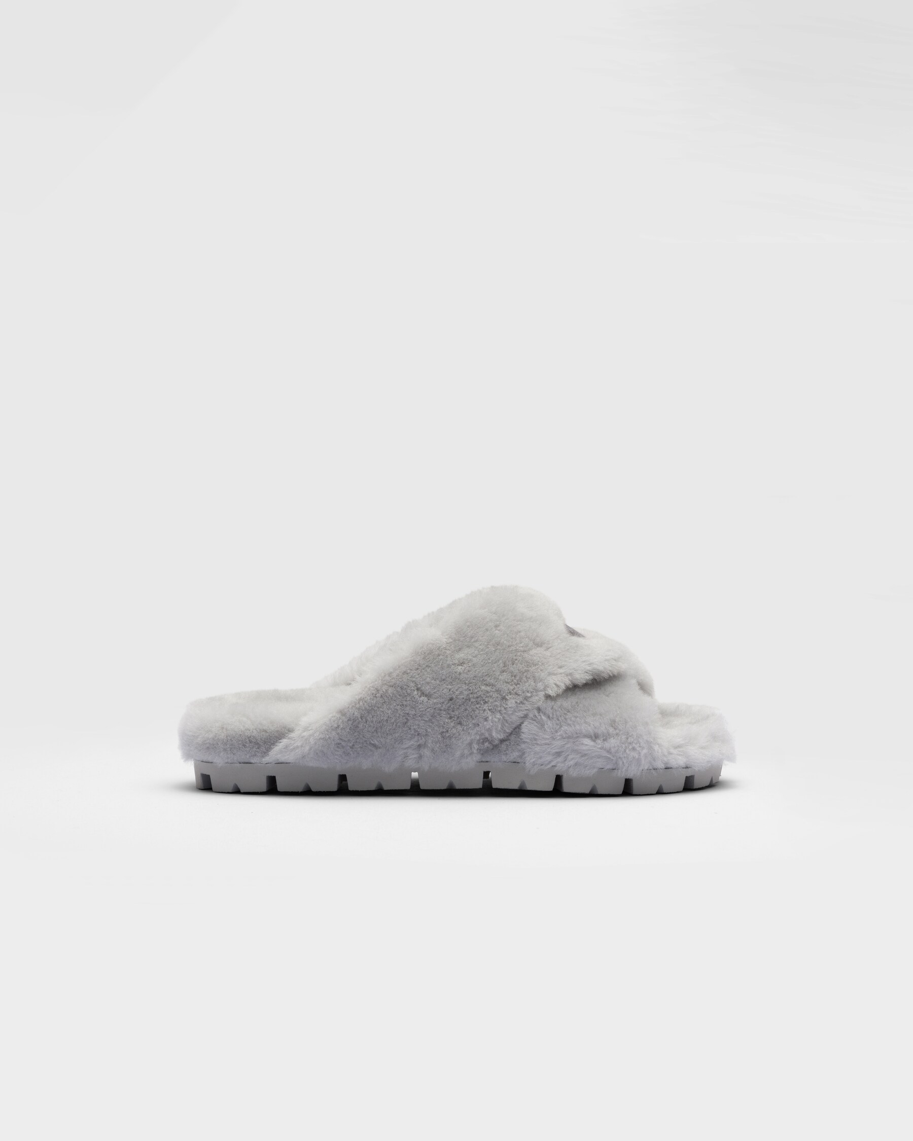 Cornflower Shearling Sandals | PRADA