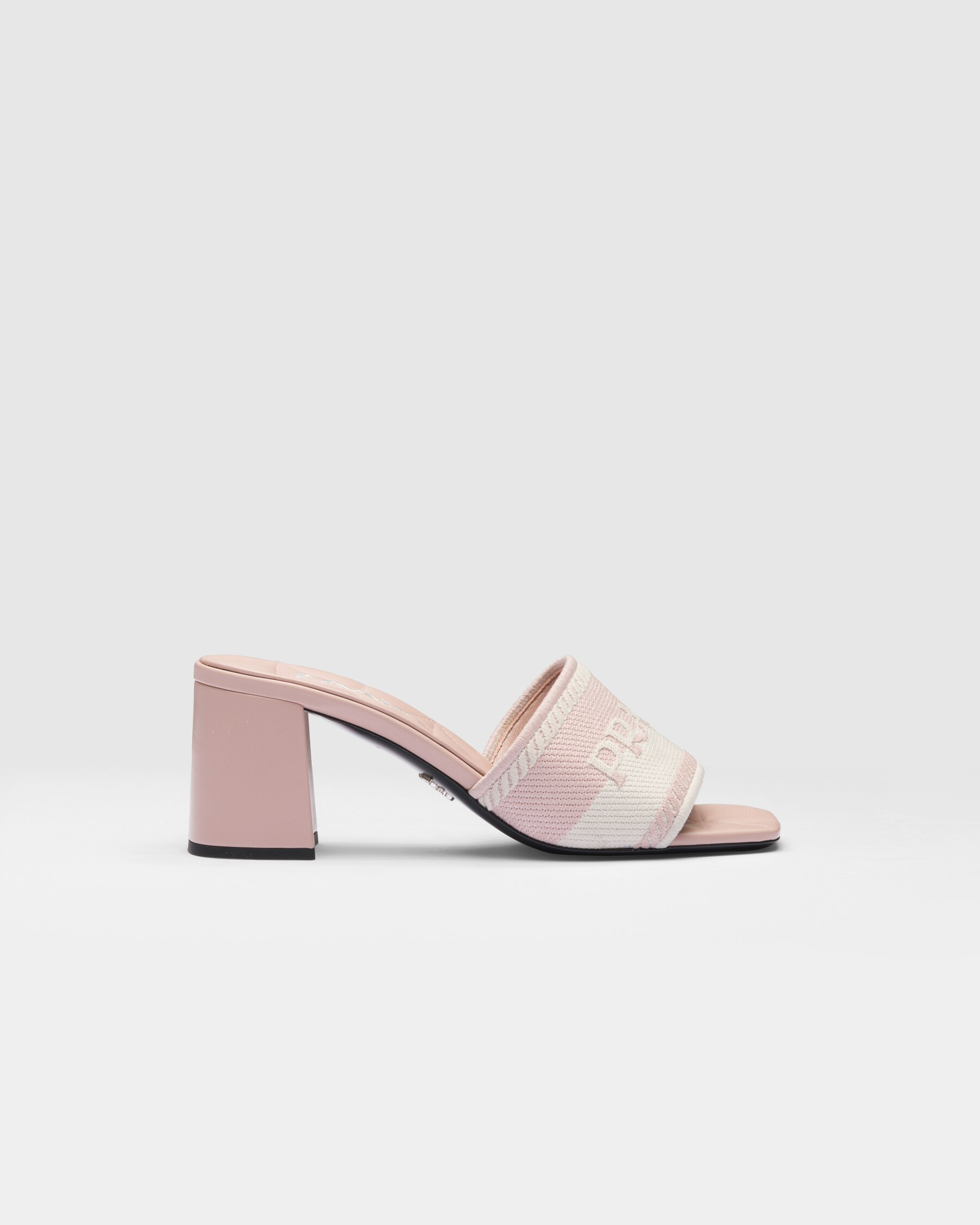 Alabaster/talc Embroidered Fabric Sandals | PRADA