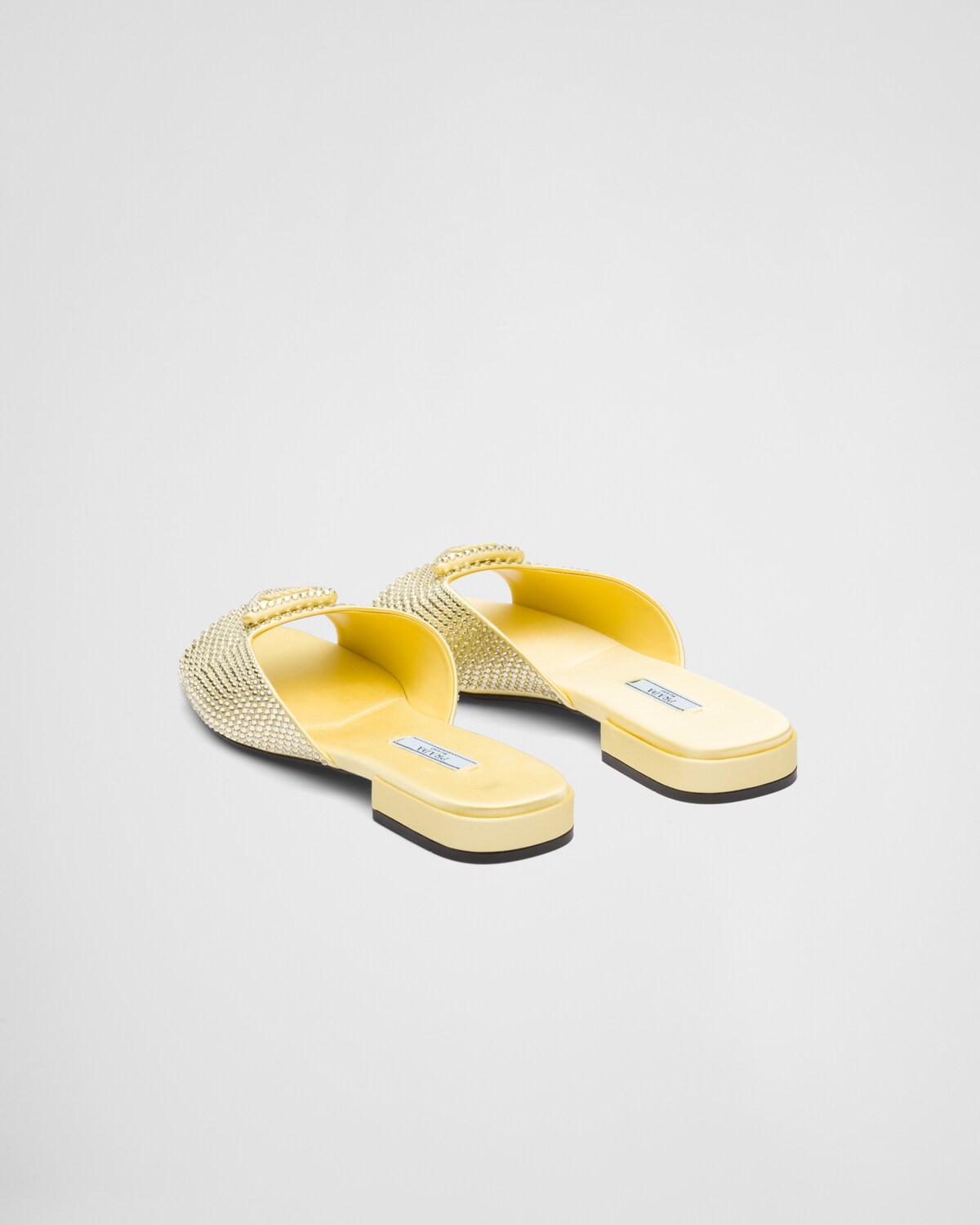 Pineapple Satin Slides With Crystals | PRADA