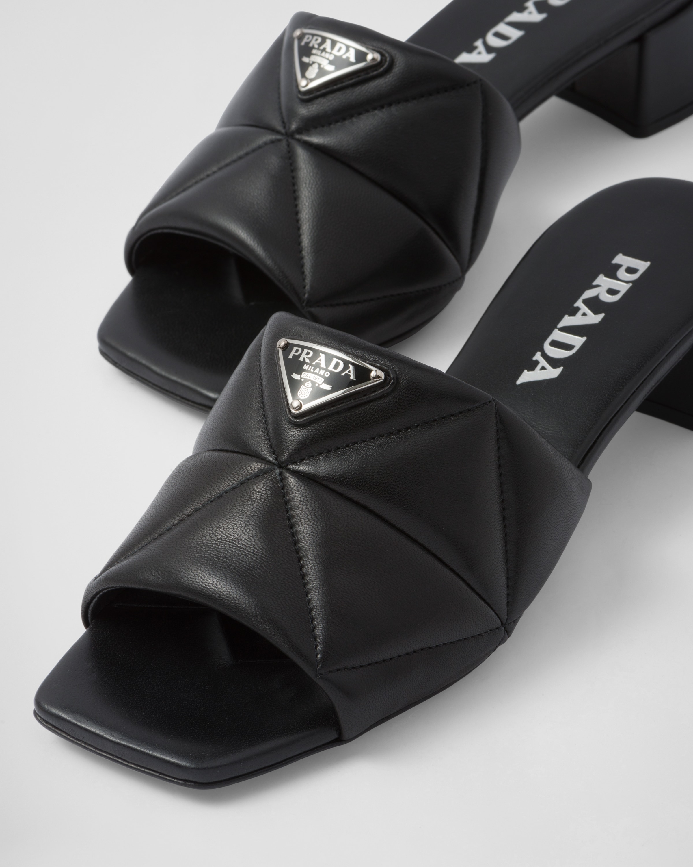 Prada Quilted Leather Slides