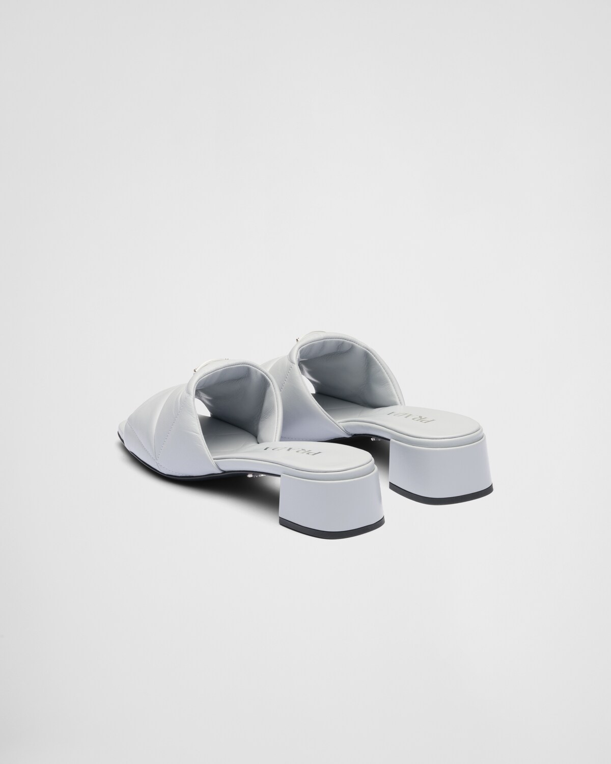 Cornflower Quilted Nappa Leather Slides | PRADA