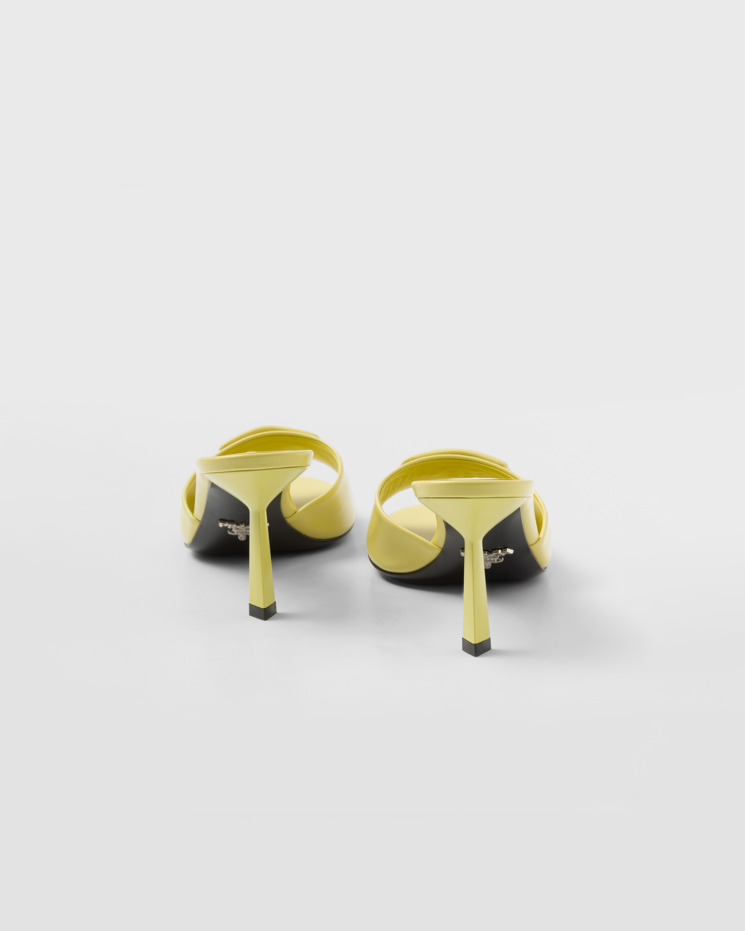 Citron Green Brushed leather sandals | Prada