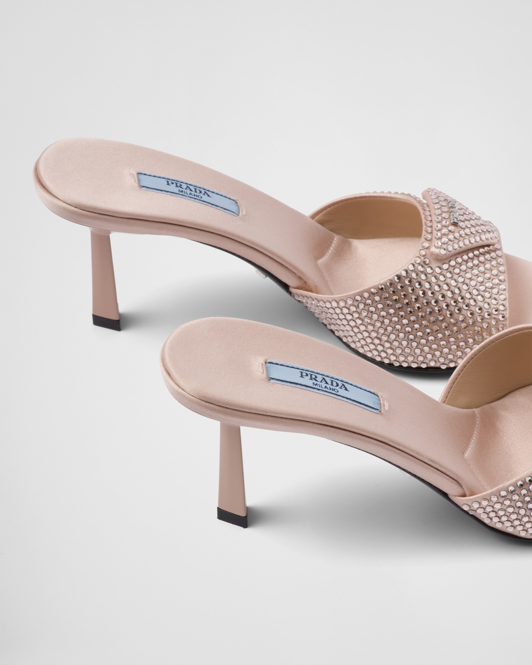 Water Lily Satin Slides With Crystals | PRADA