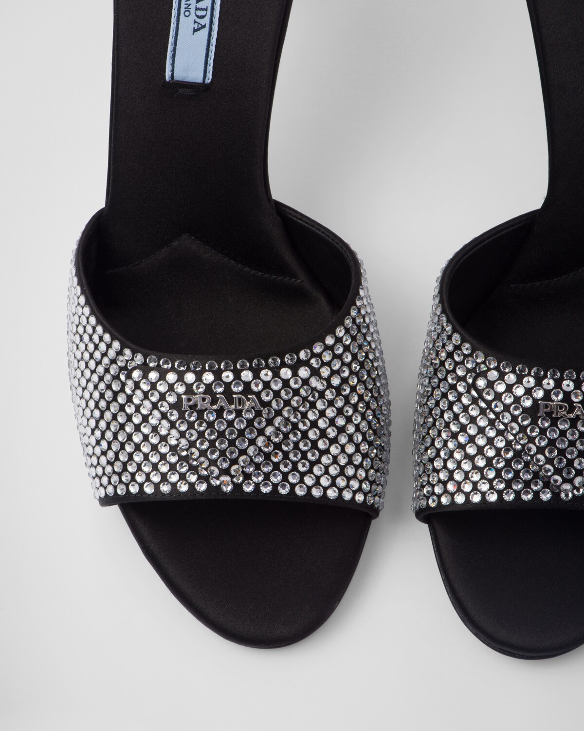 Crystal Satin Slides With Crystals | PRADA