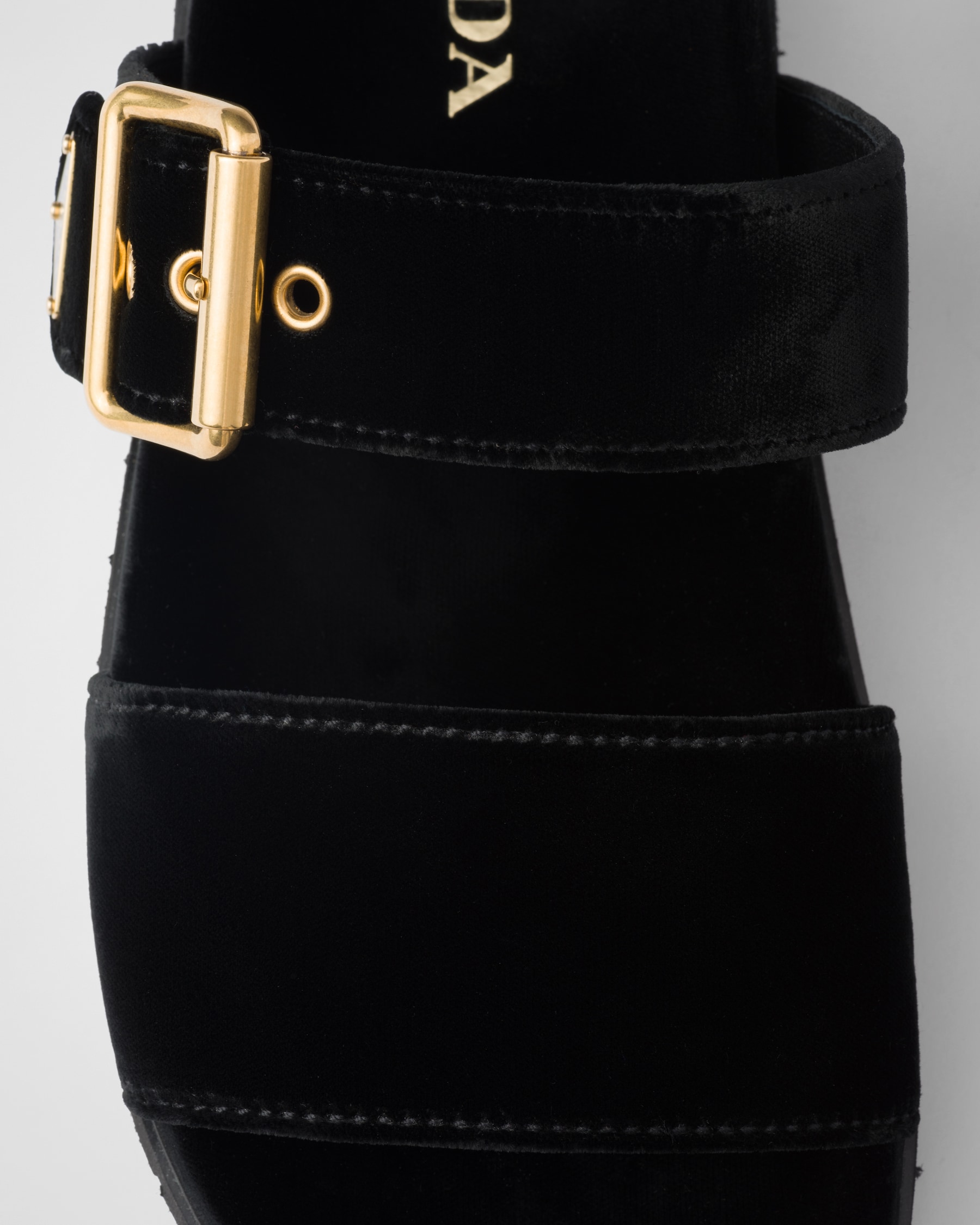 Black Velvet Slides | PRADA