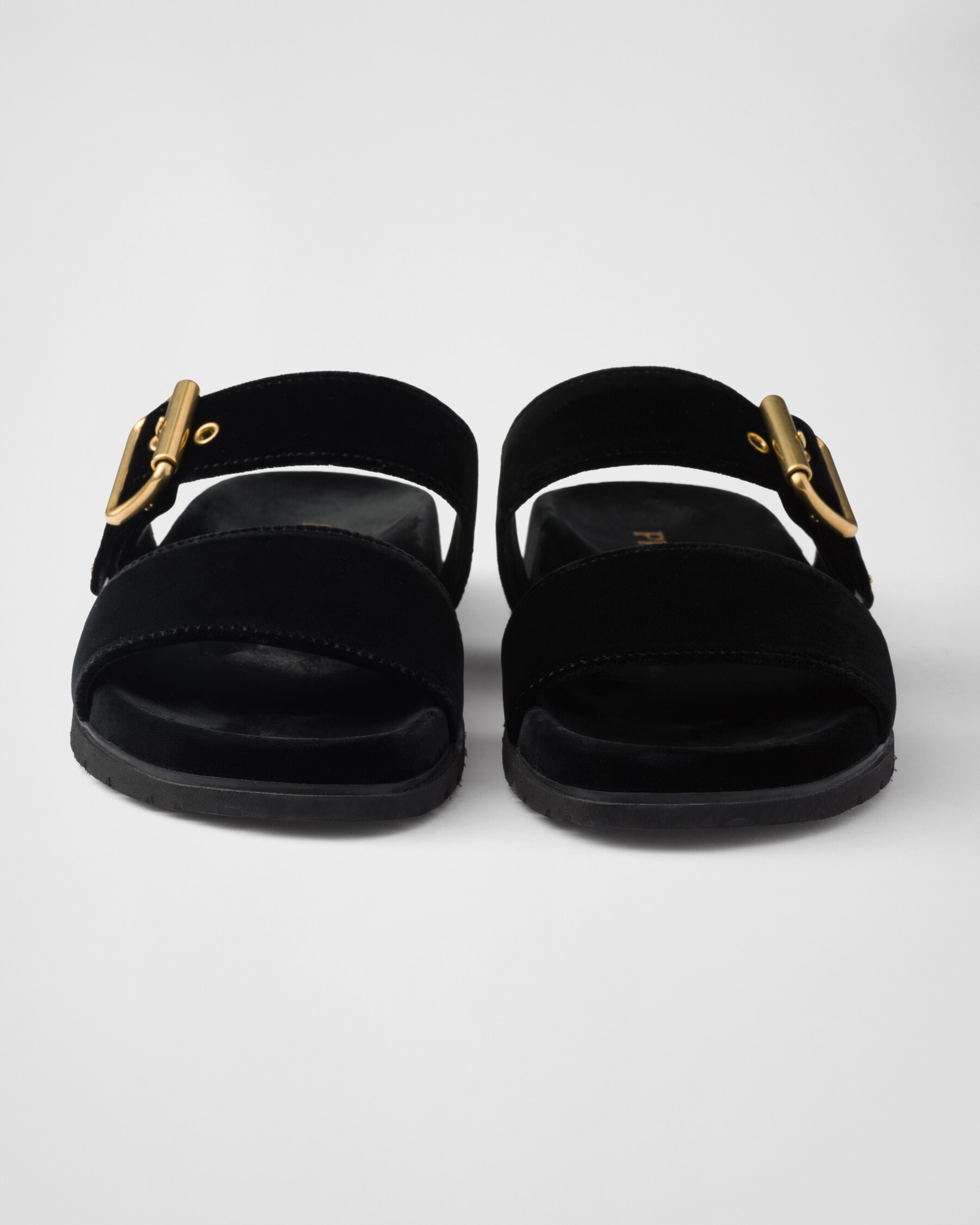 Black Velvet Slides | PRADA