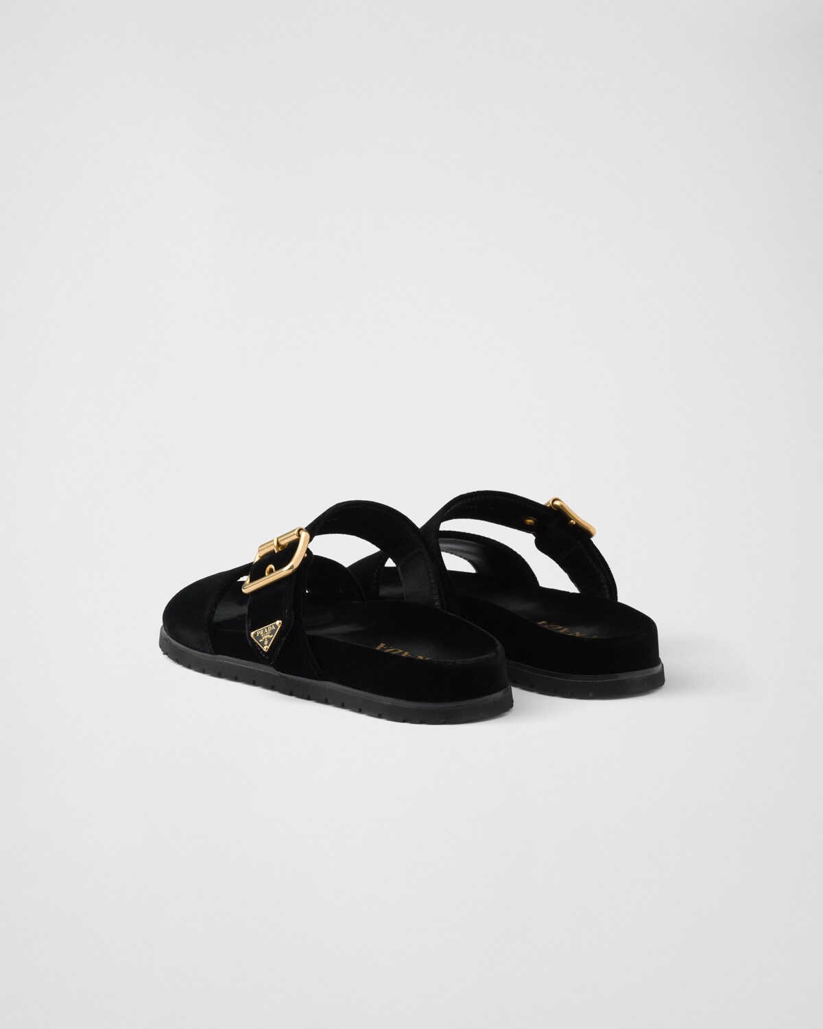 Black Velvet Slides | PRADA