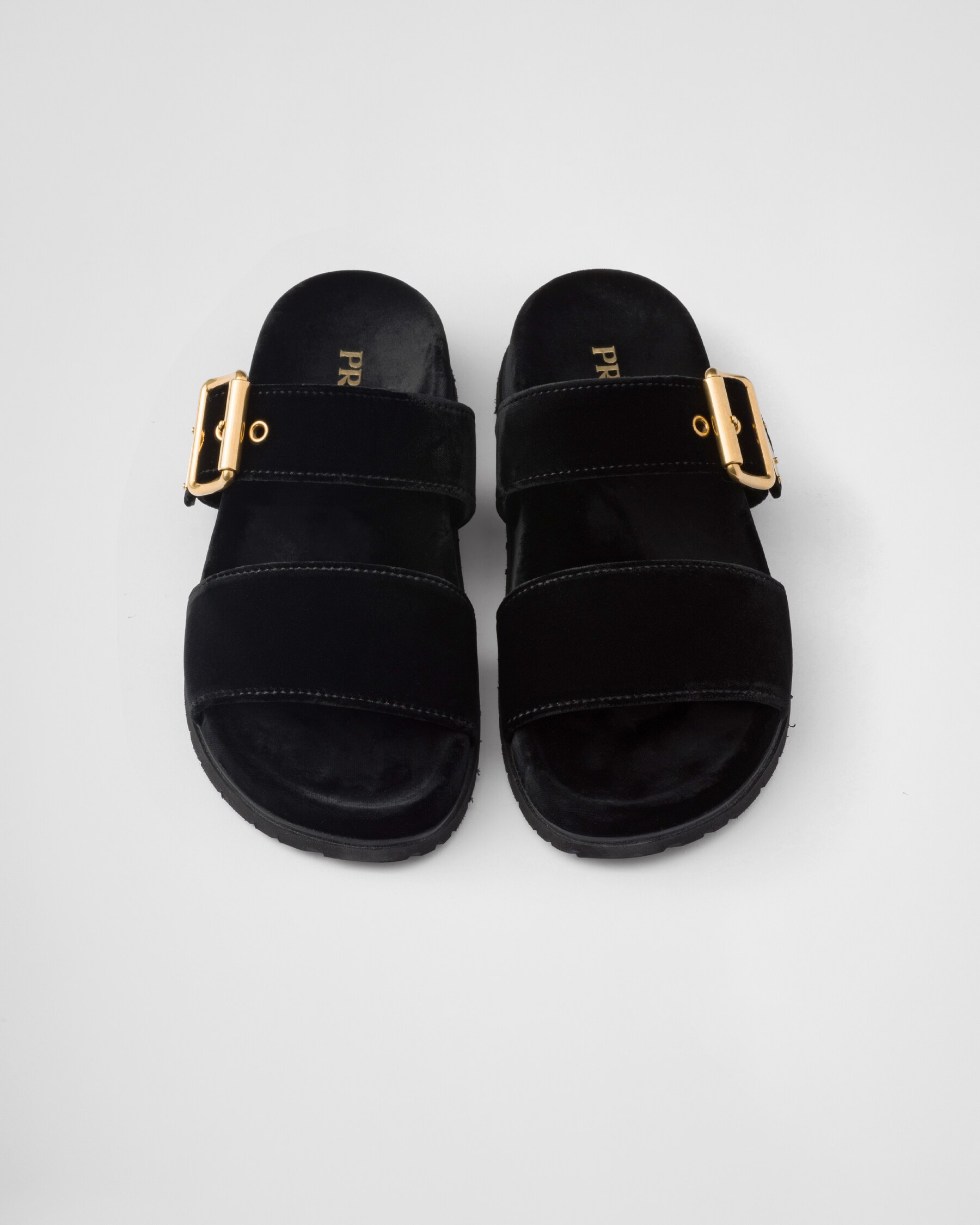 Black Velvet Slides | PRADA