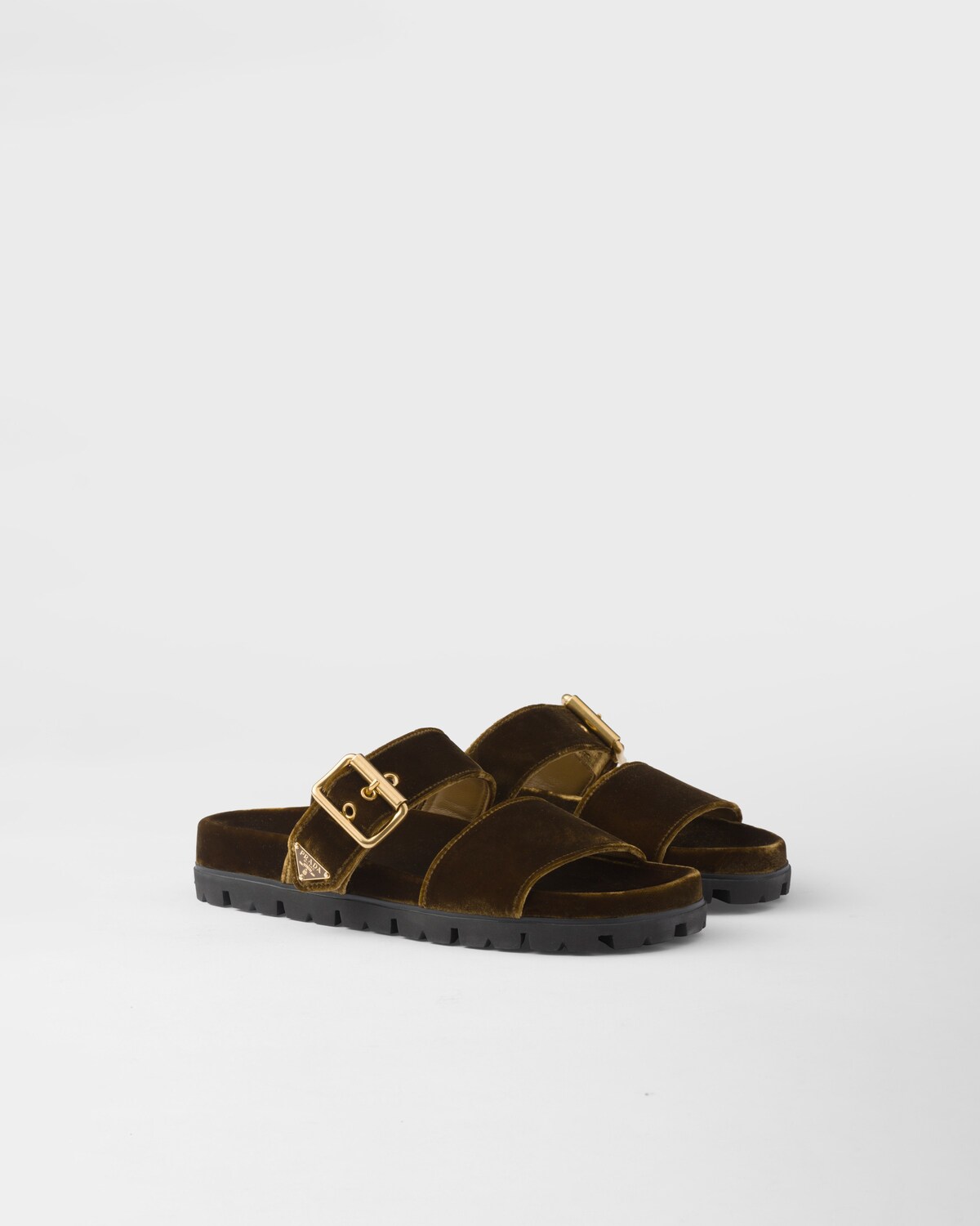 Oak Velvet Slides | PRADA
