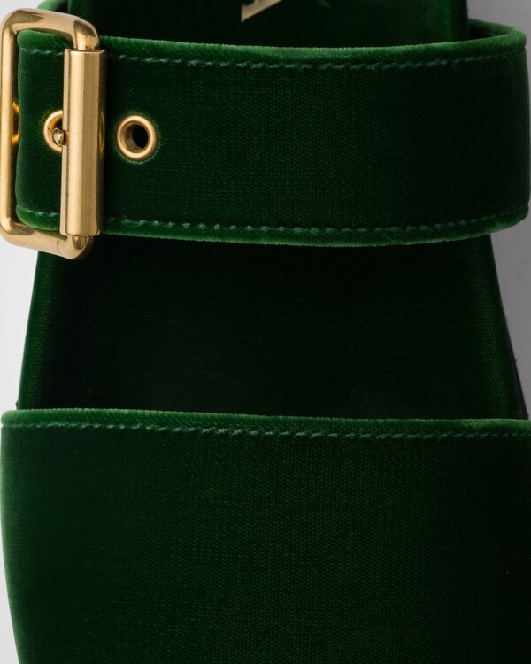 Laurel Green Velvet Slides | PRADA