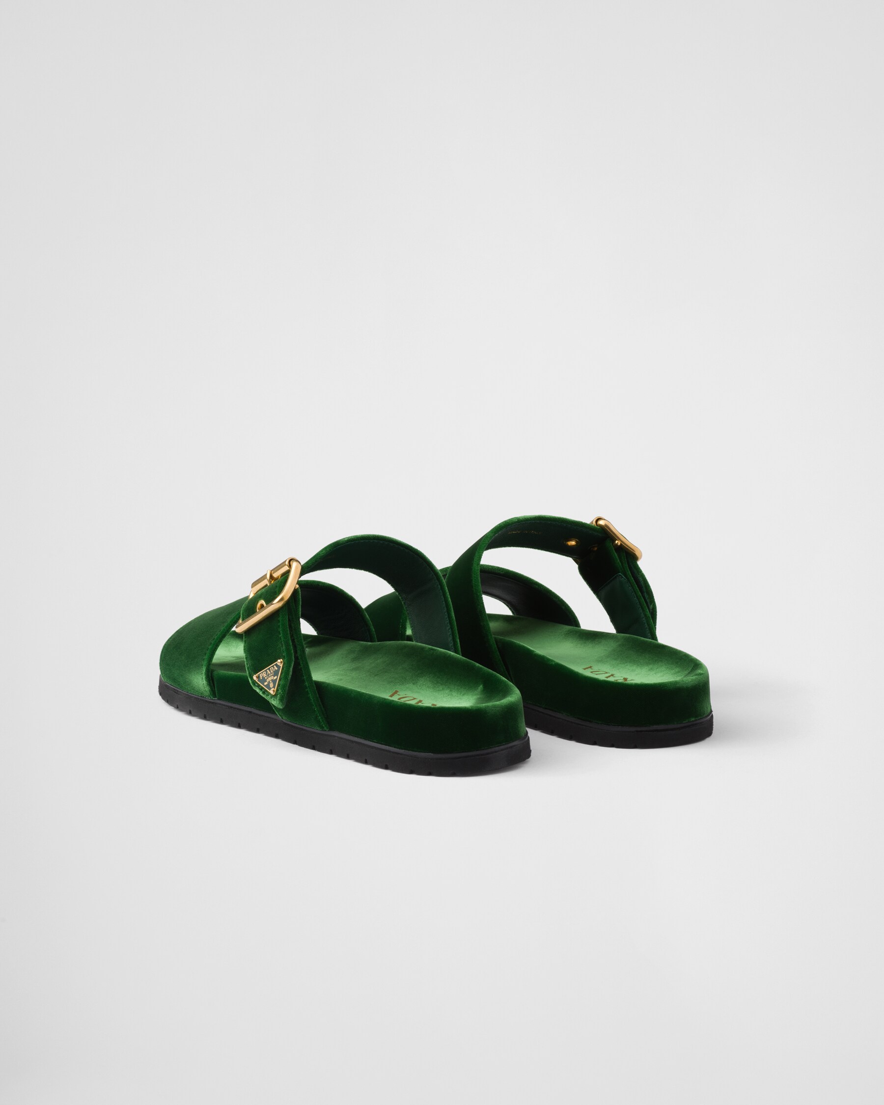 Laurel Green Velvet Slides | PRADA