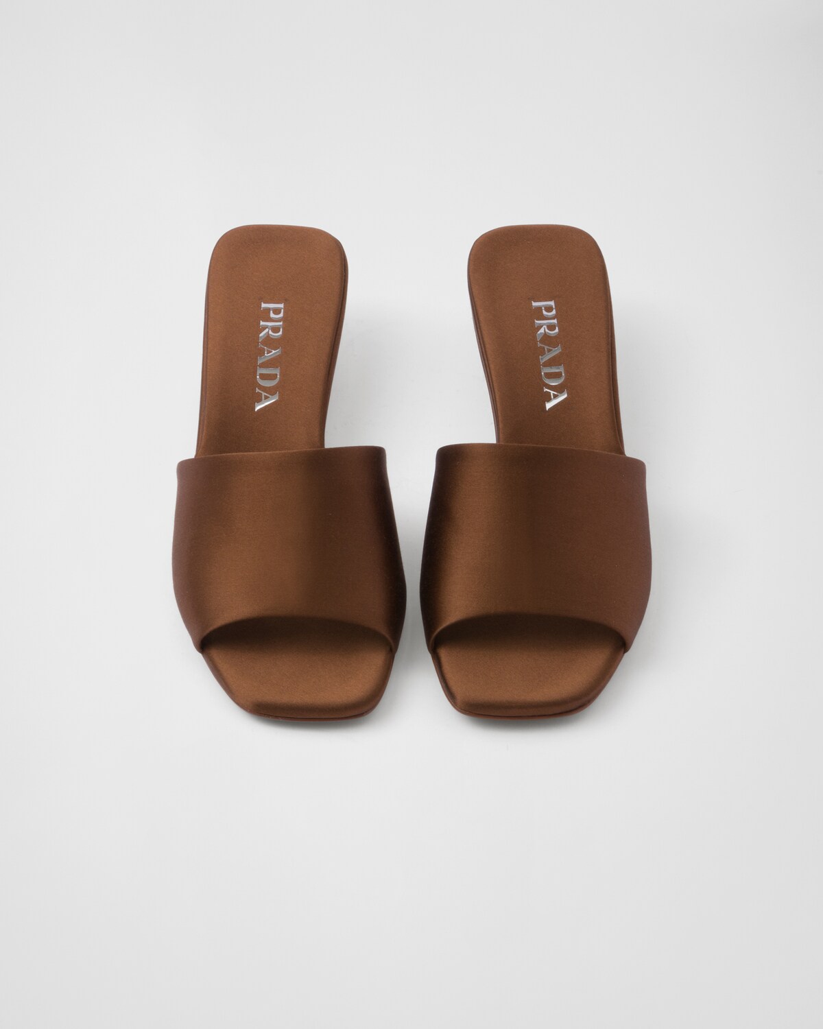 Tobacco Satin Slides | PRADA