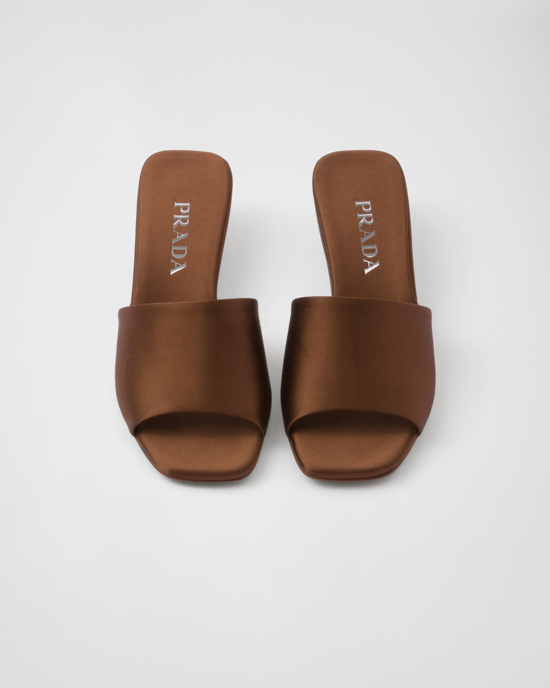 Tobacco Satin Slides | PRADA