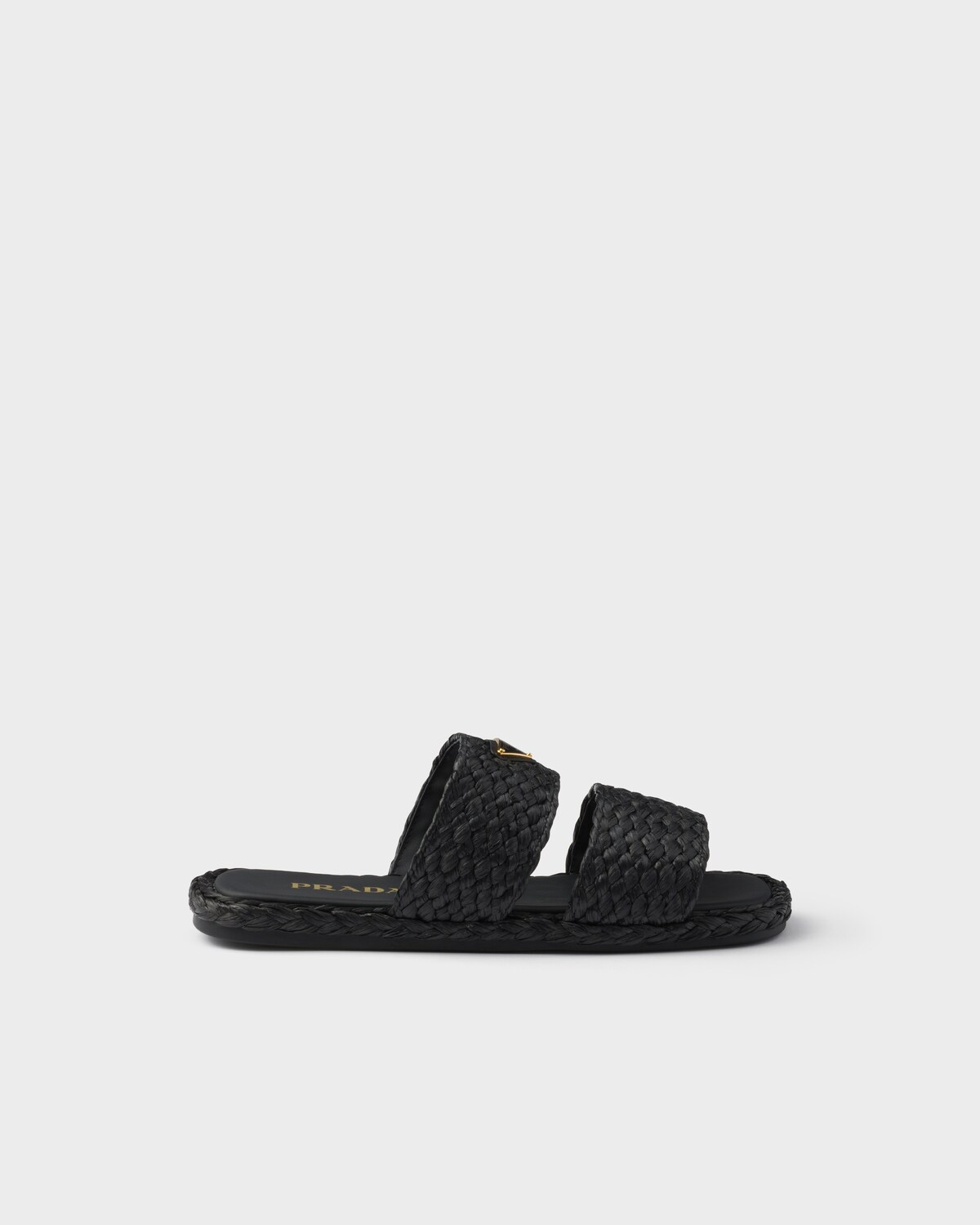 Black Raffia Slides | PRADA