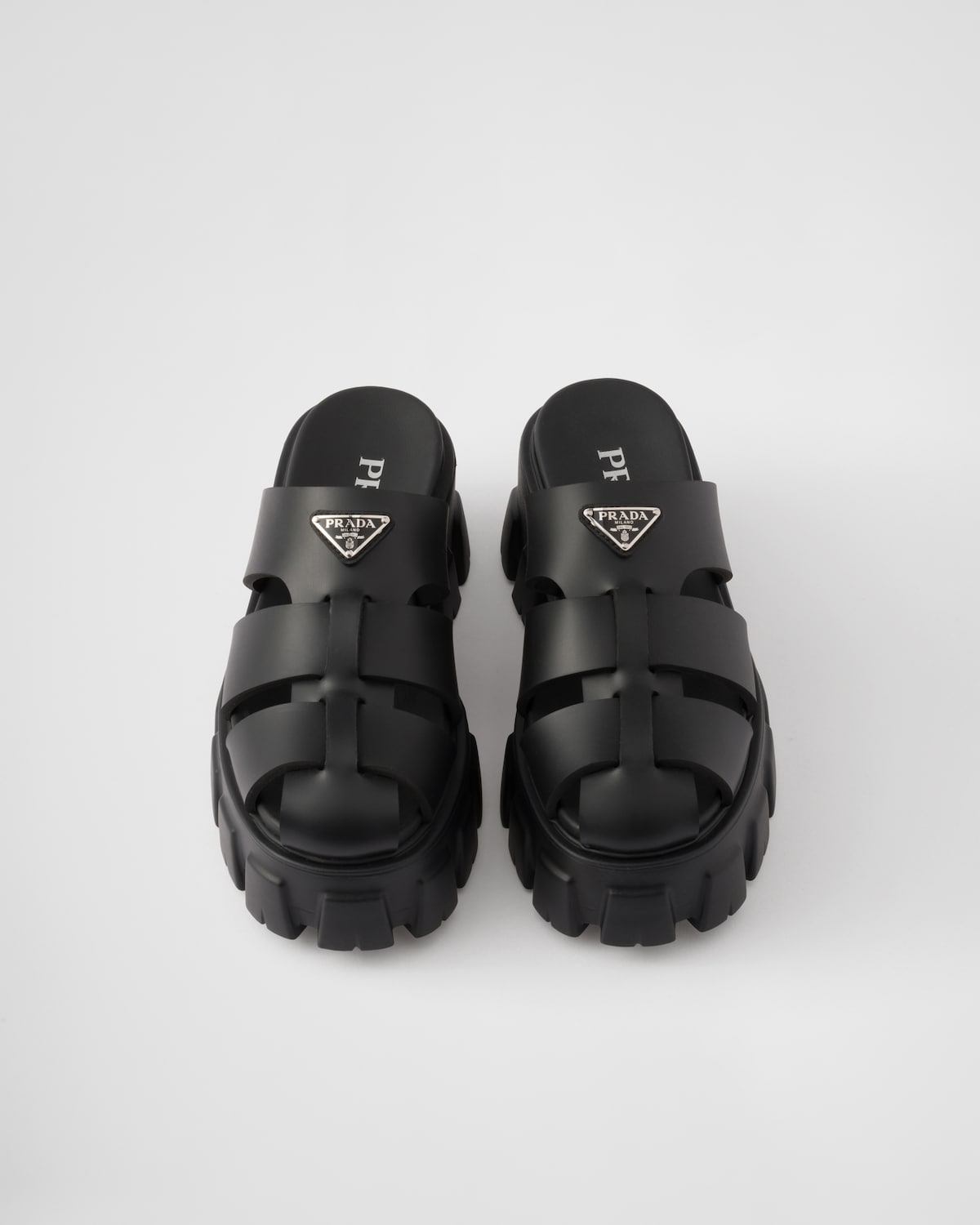 Black Monolith Rubber Mules | PRADA
