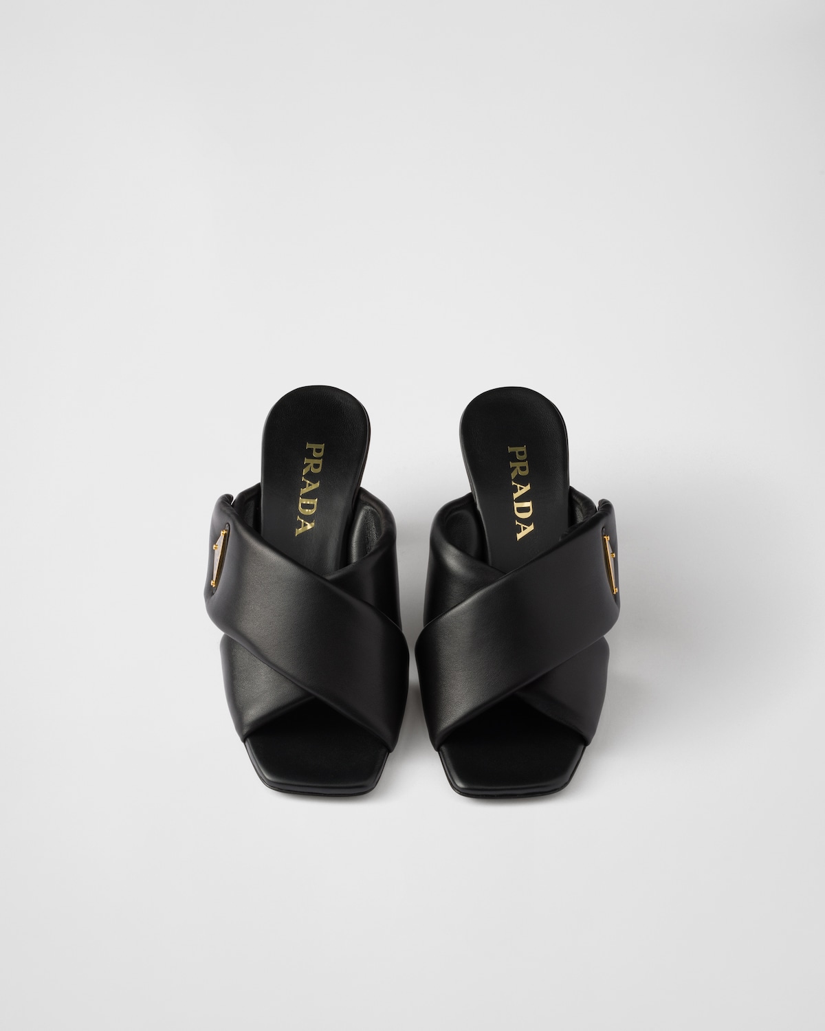 Black Padded Nappa Leather Sandals | PRADA