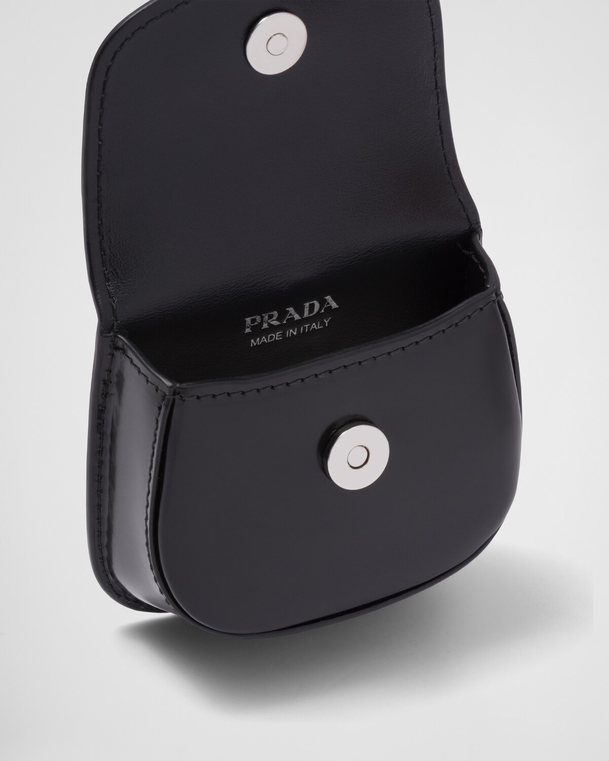 Black Brushed-leather Headphone Case | PRADA