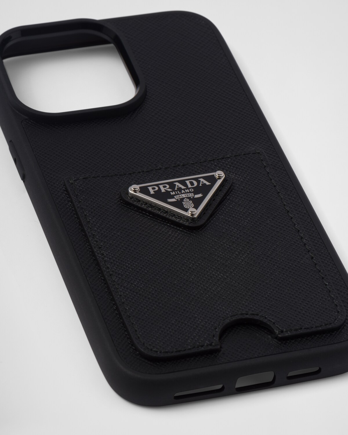 Black Saffiano Leather Cover For Iphone 14 Pro Max | PRADA