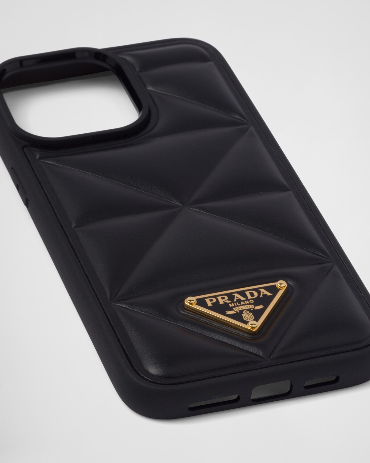 Black Leather Cover For Iphone 14 Pro Max | PRADA