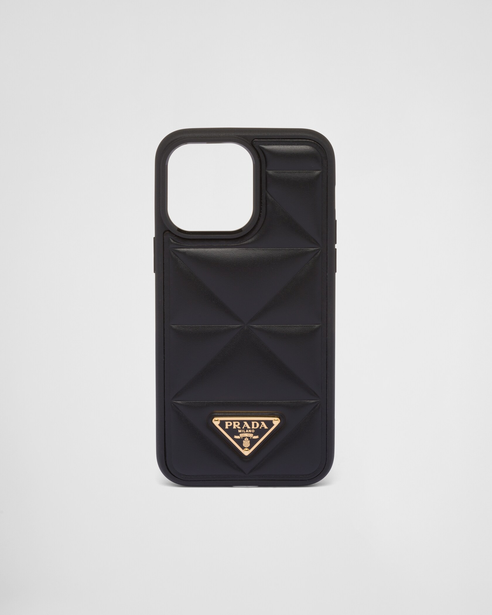 Black Leather Cover For Iphone 14 Pro Max | PRADA