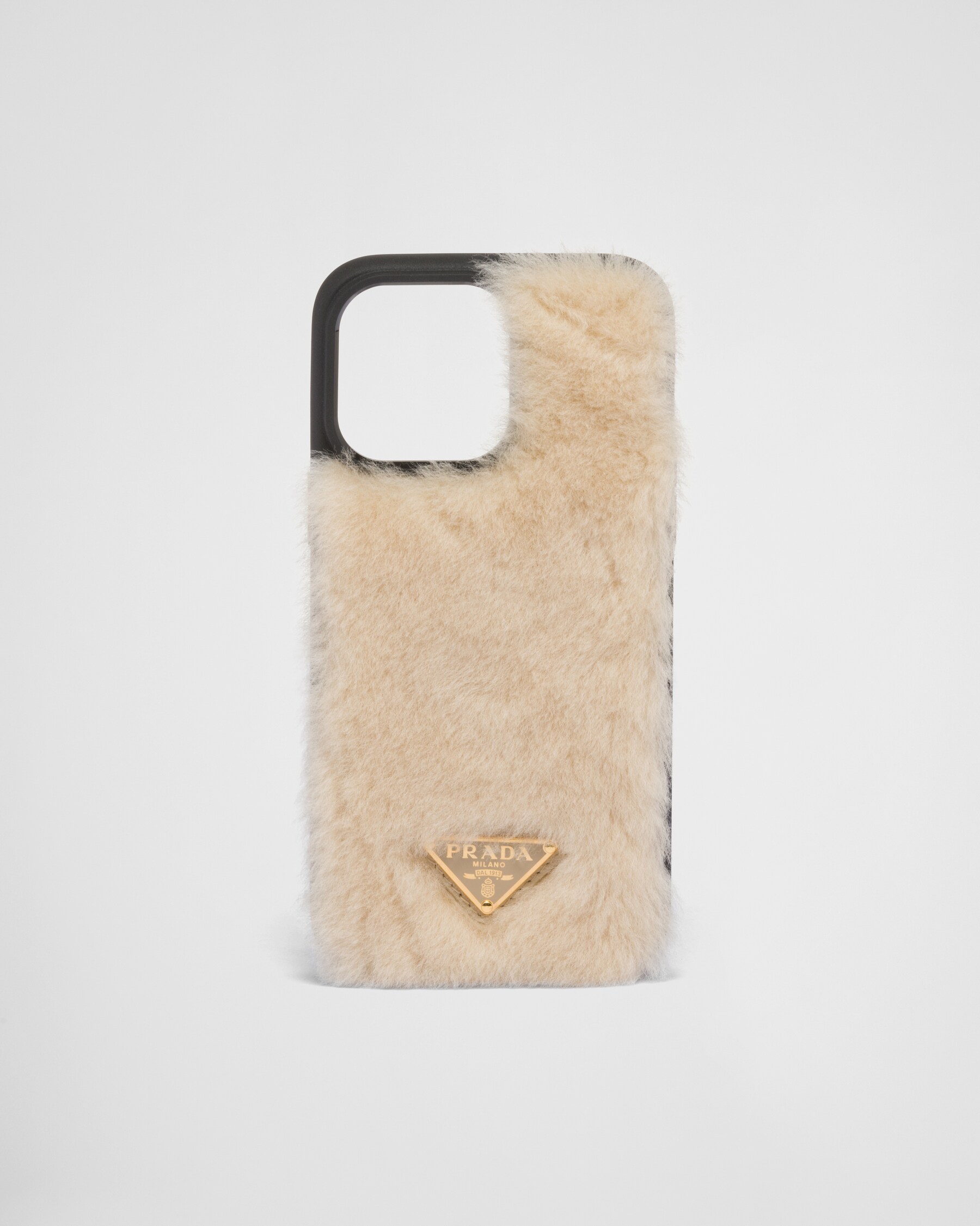 Ecru Shearling Cover For Iphone 14 Pro Max | PRADA