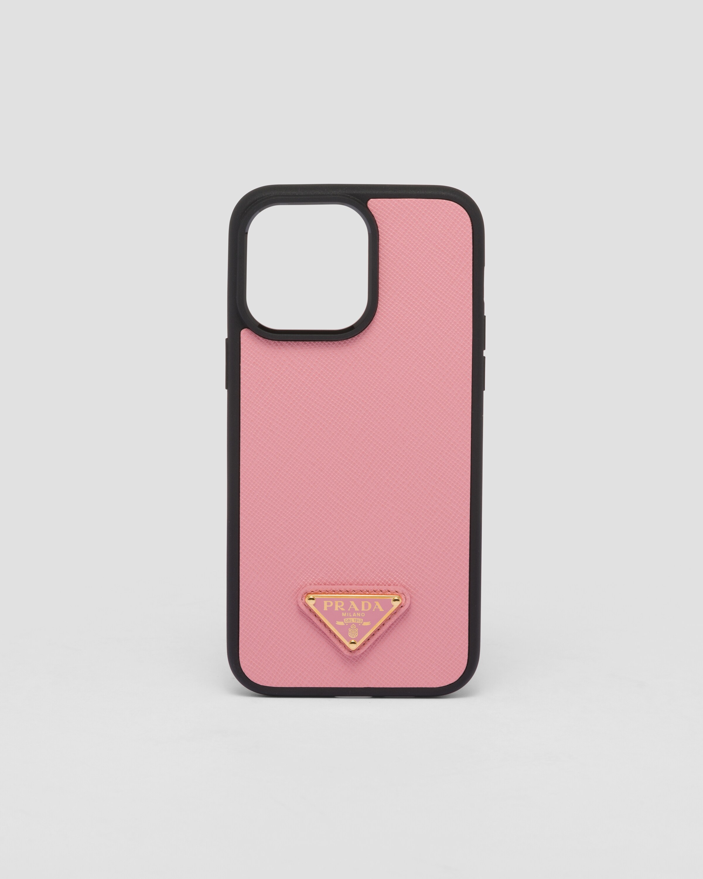 Petal Pink Saffiano Leather Cover For Iphone 14 Pro Max | PRADA