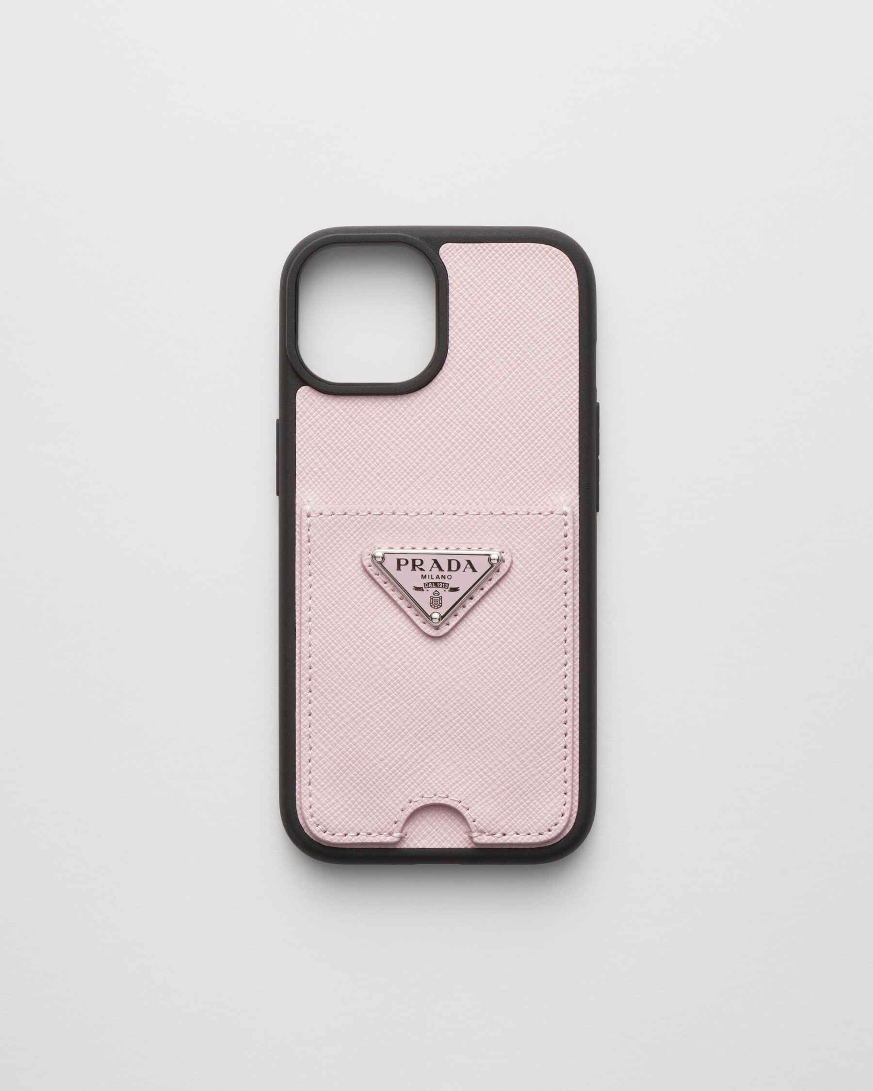 Alabaster Saffiano Leather Cover For Iphone 15 | PRADA