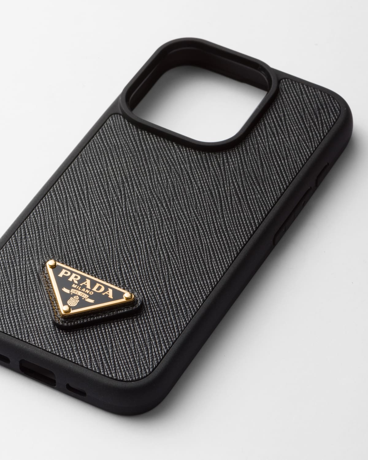 Black Saffiano Leather Cover For Iphone 15 Pro | PRADA