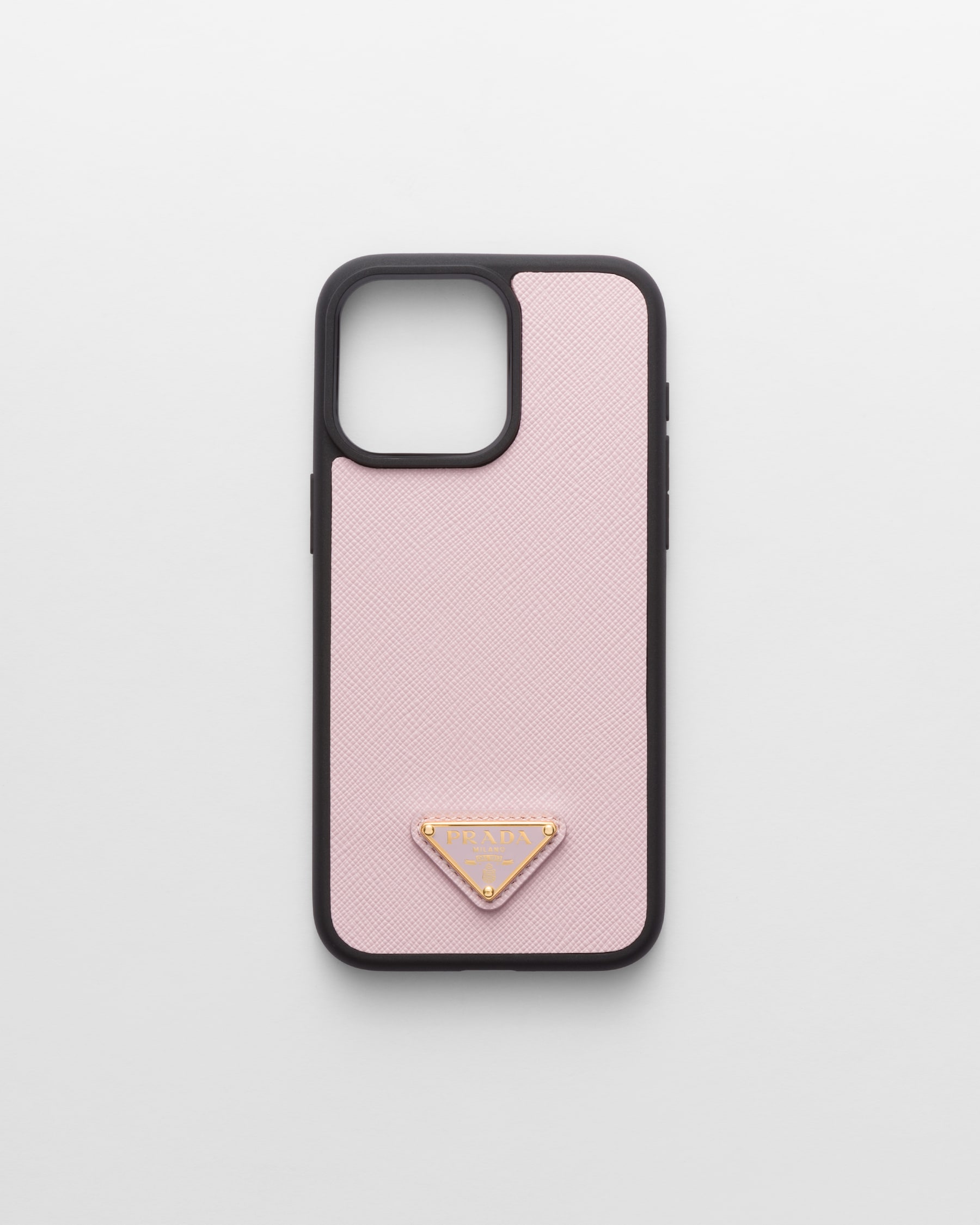 Alabaster Pink Saffiano Leather Cover For Iphone 15 Pro Max | PRADA