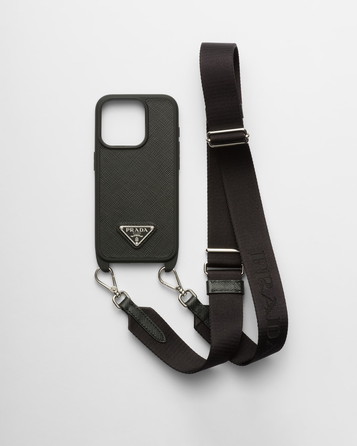 Black Saffiano Leather Cover For Iphone 15 Pro | PRADA