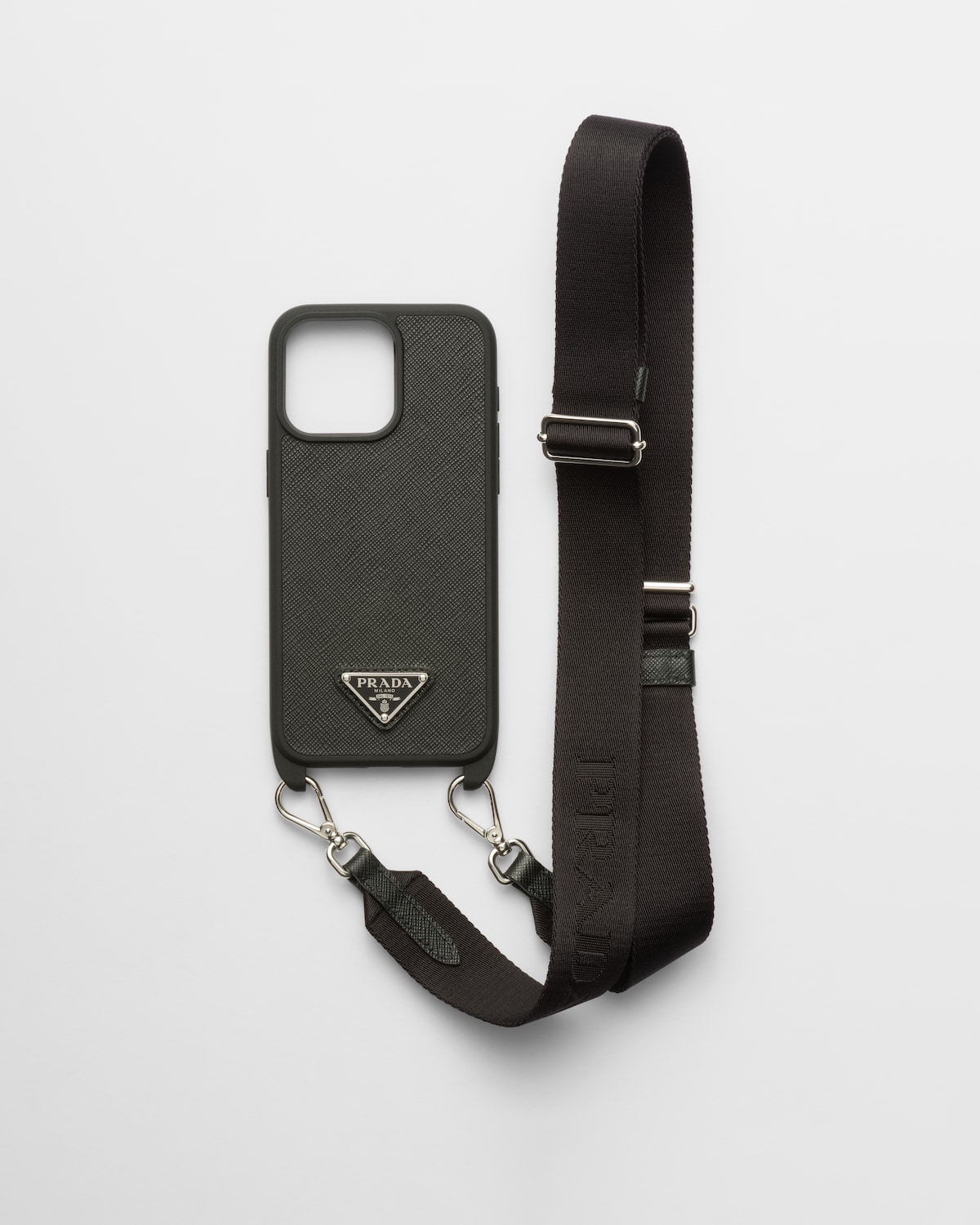 Black Saffiano Leather Cover For Iphone 15 Pro Max | PRADA