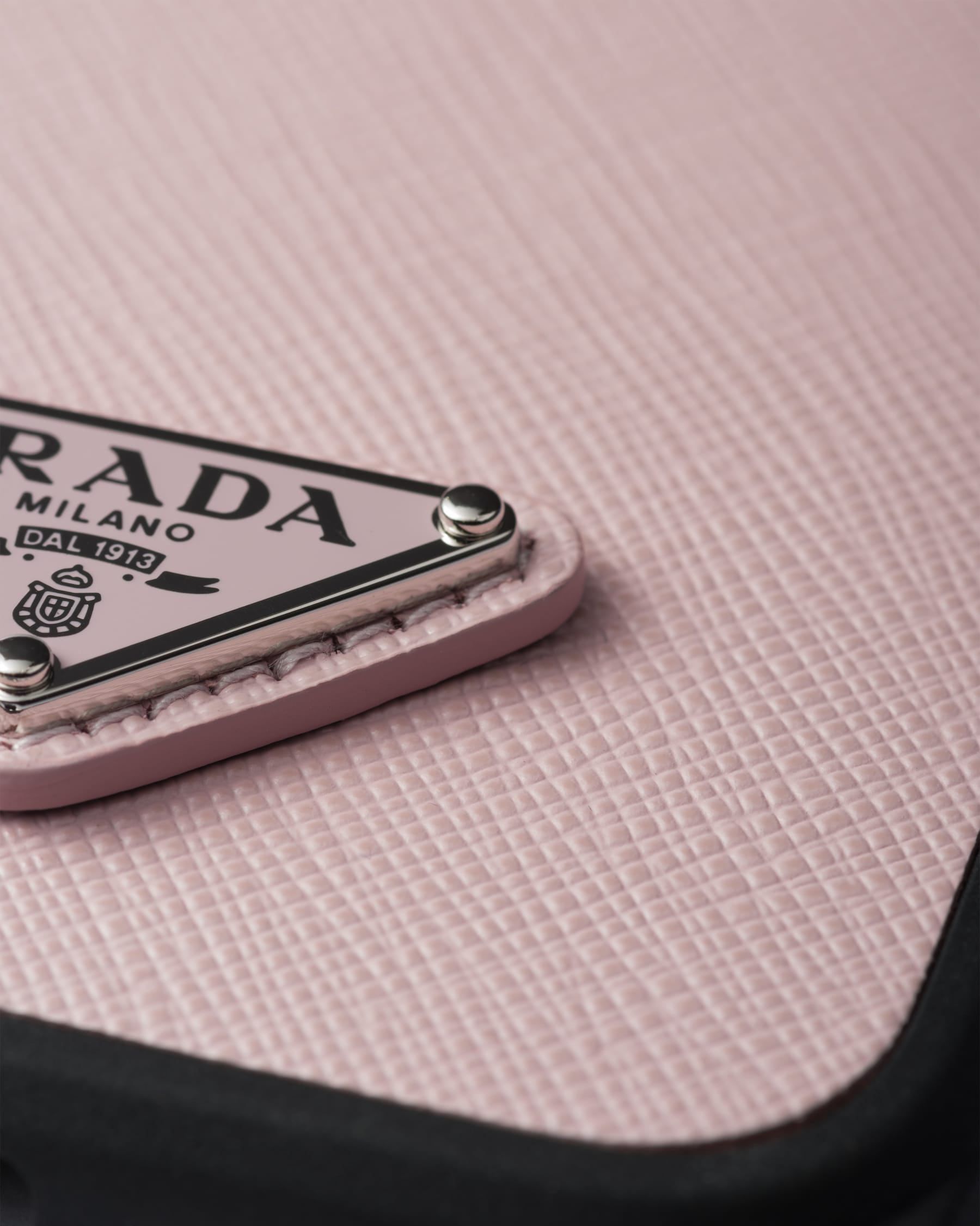 Alabaster Saffiano Leather Cover For Iphone 15 Pro Max | PRADA