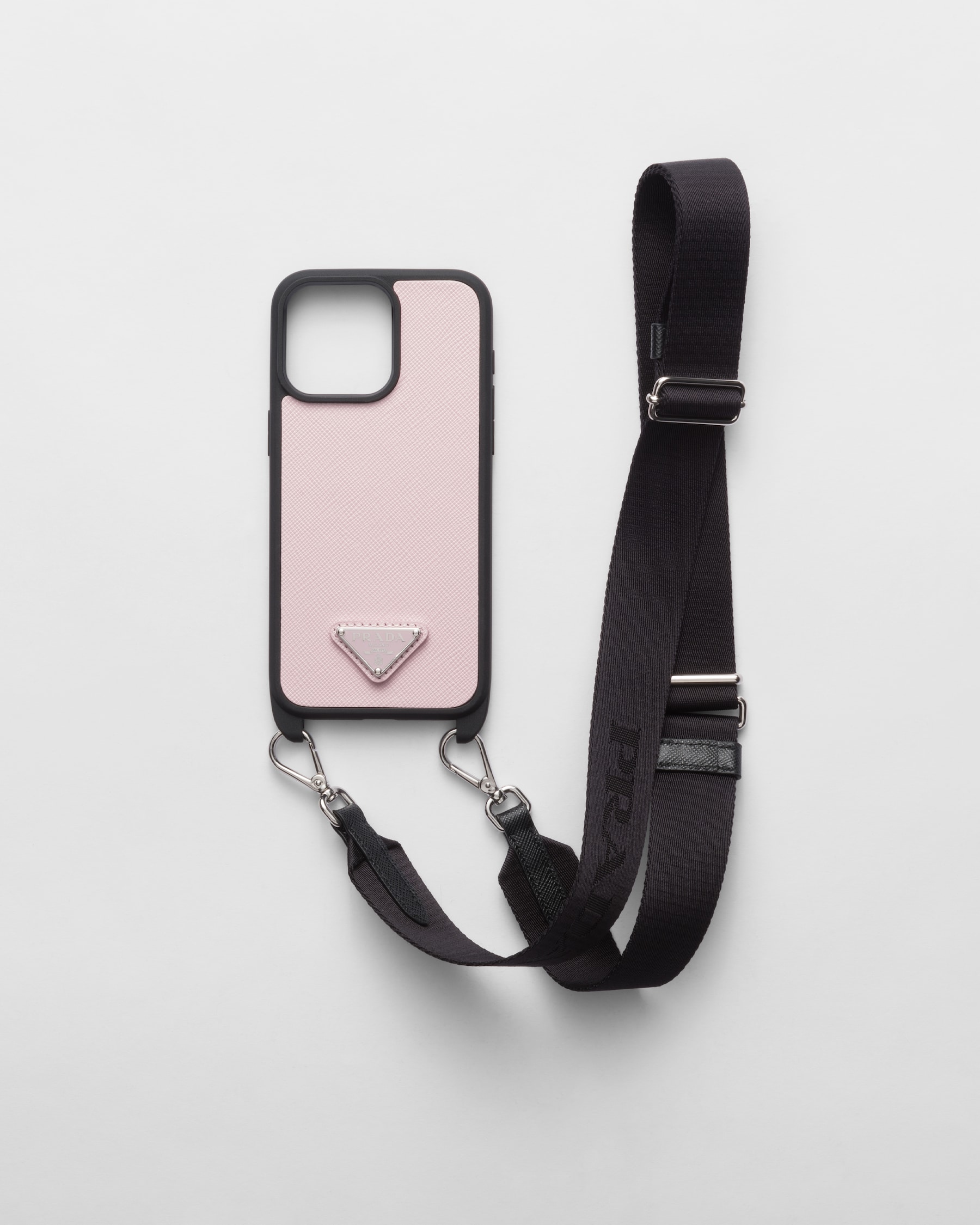 Alabaster Saffiano Leather Cover For Iphone 15 Pro Max | PRADA