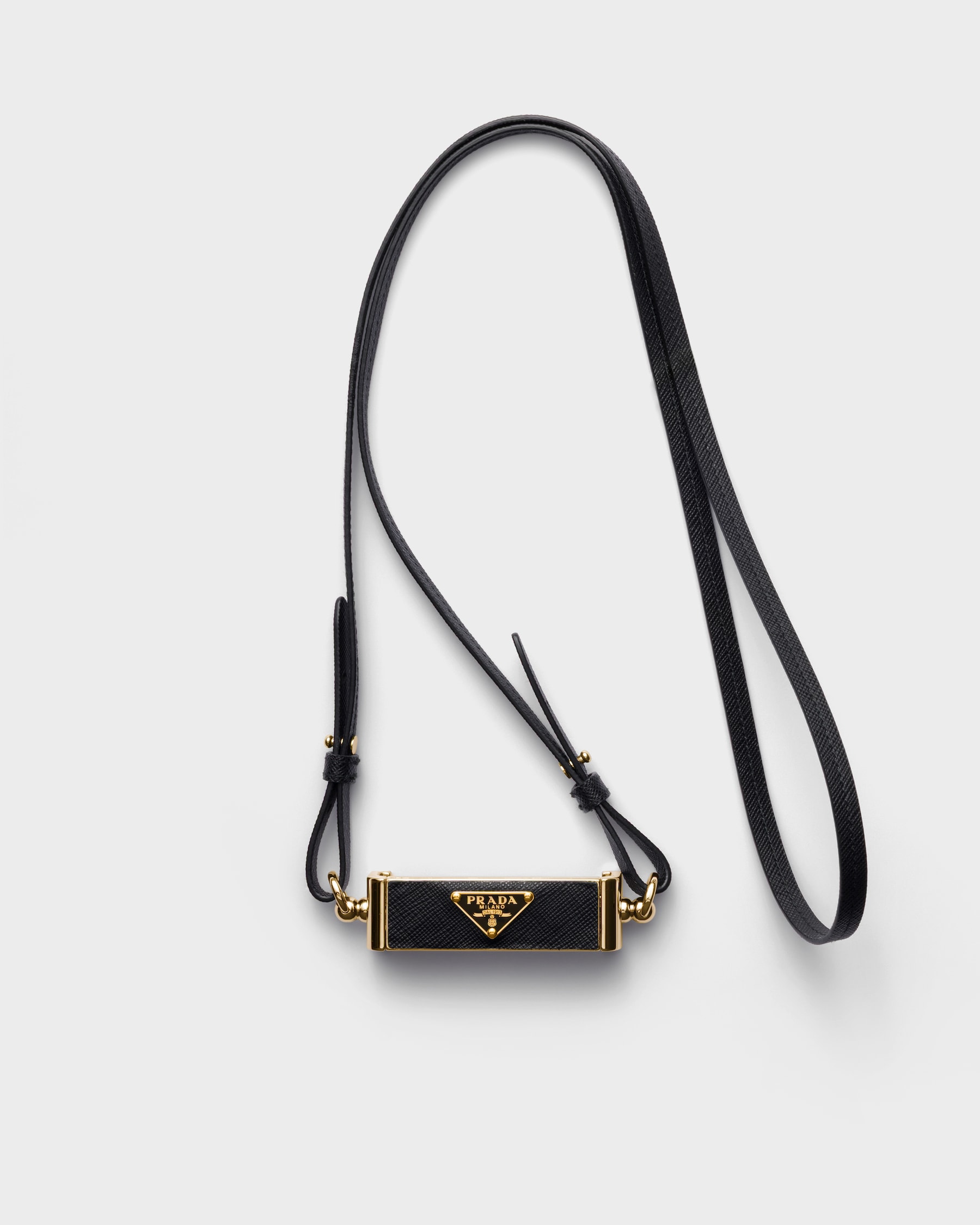 Black Metal And Saffiano Leather Smartphone Case | PRADA - United States
