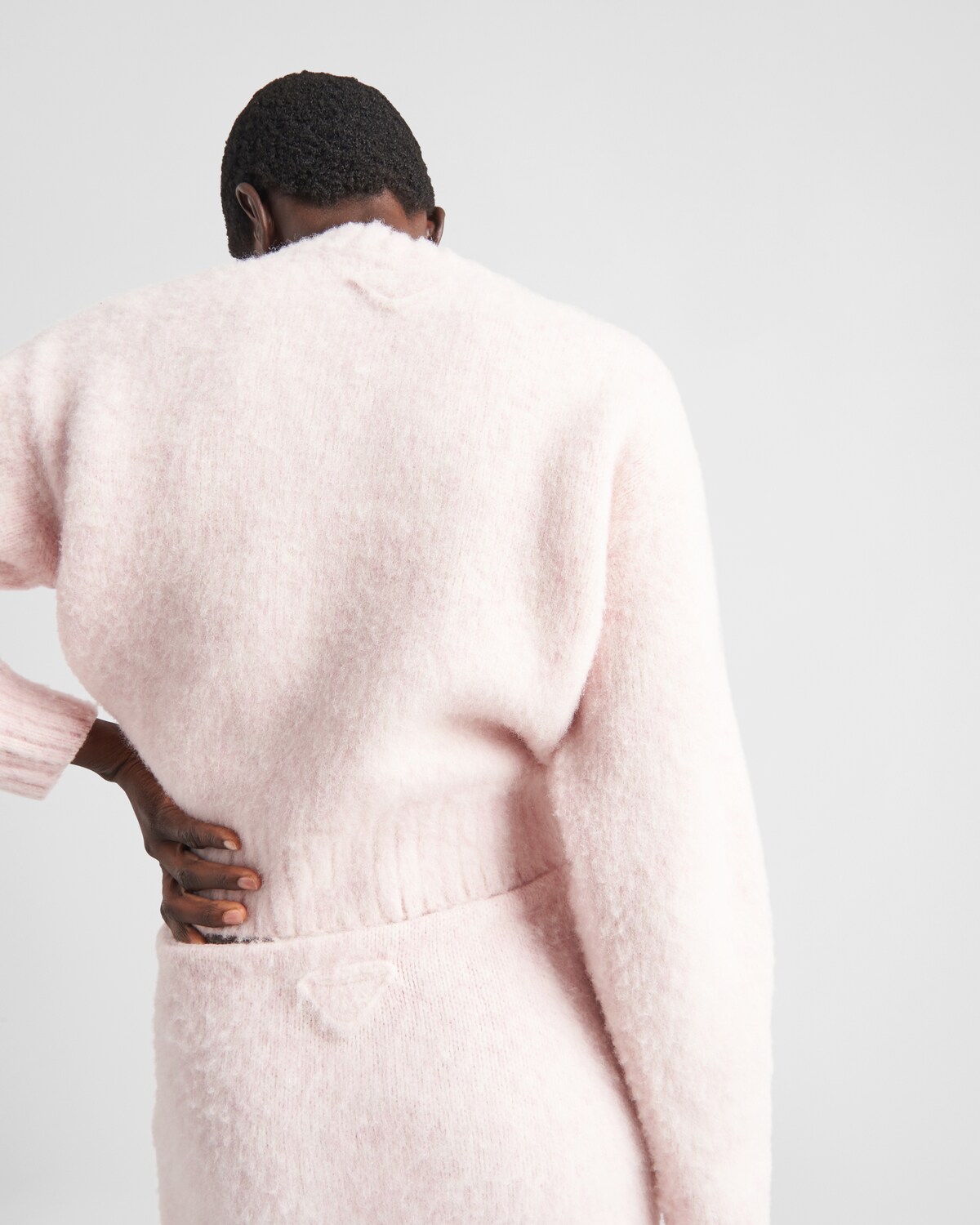 Alabaster Pink Shetland Wool Miniskirt | PRADA