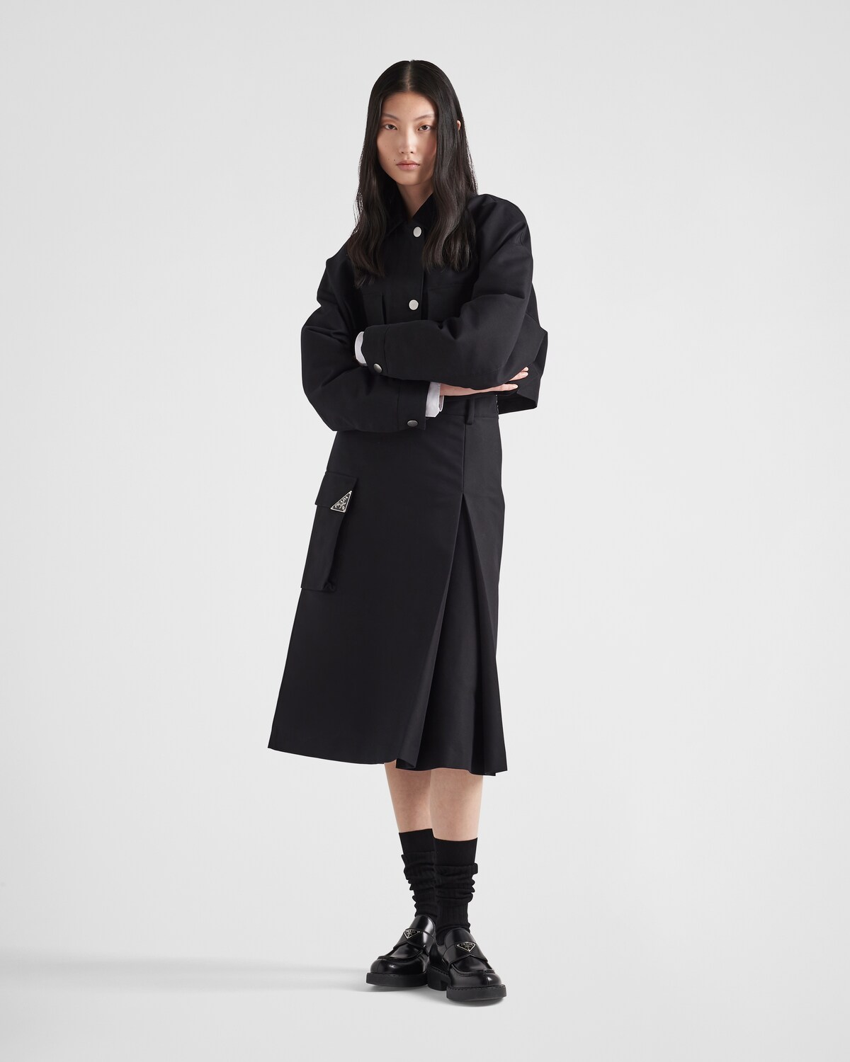 Black Technical Canvas Skirt | PRADA