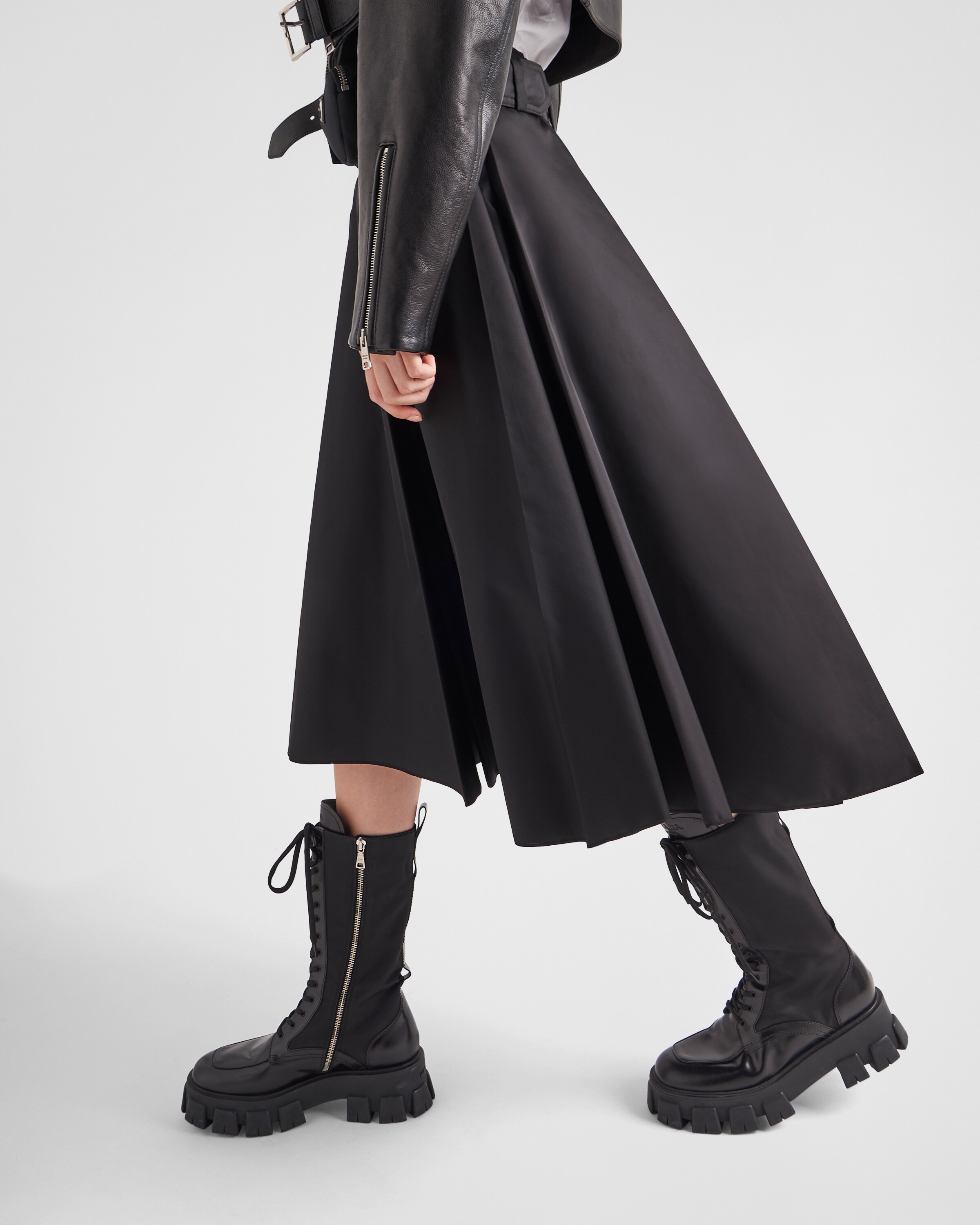 Black Full Re-Nylon skirt with pouch | Prada