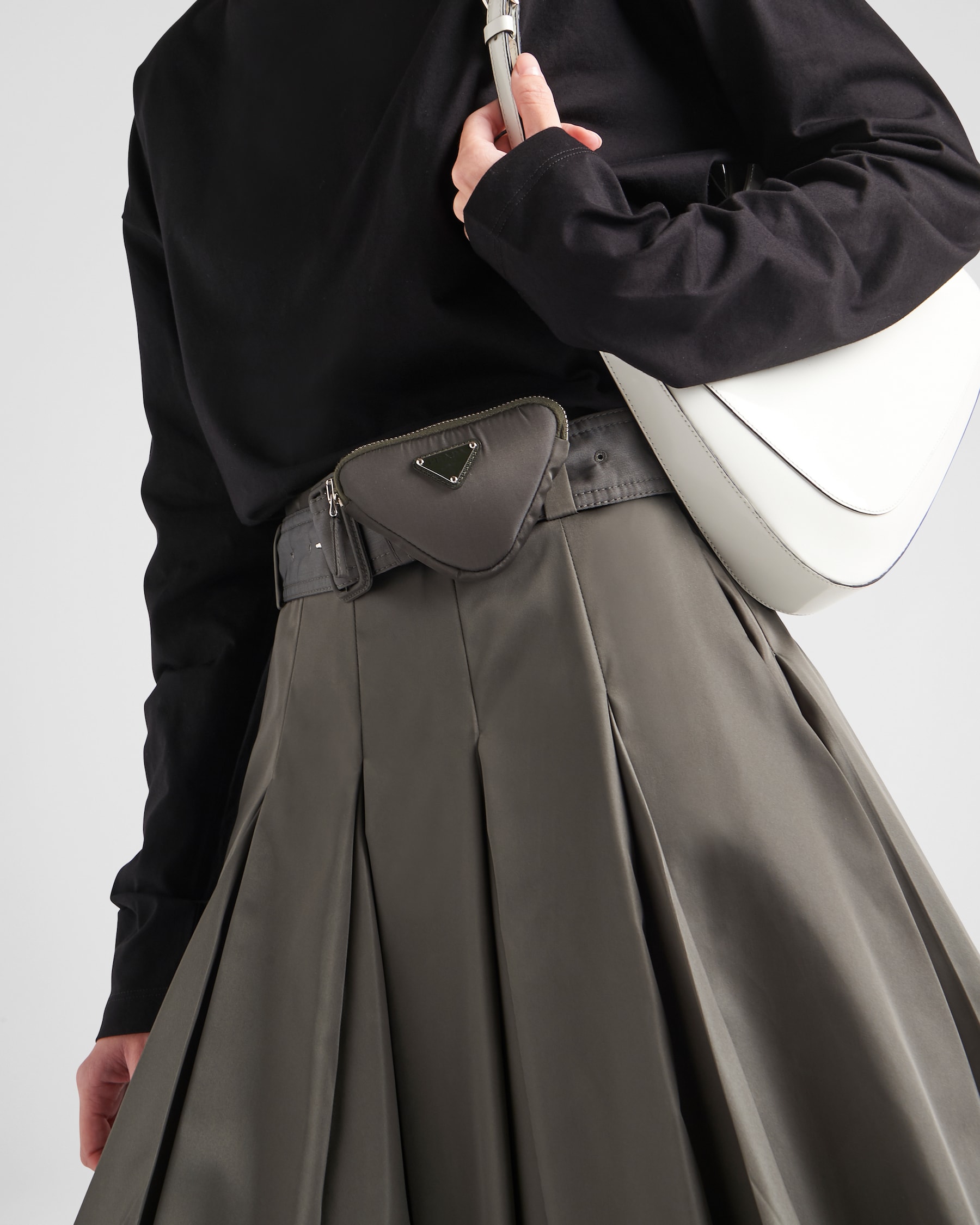 Forest Green Full Re-nylon Skirt | PRADA
