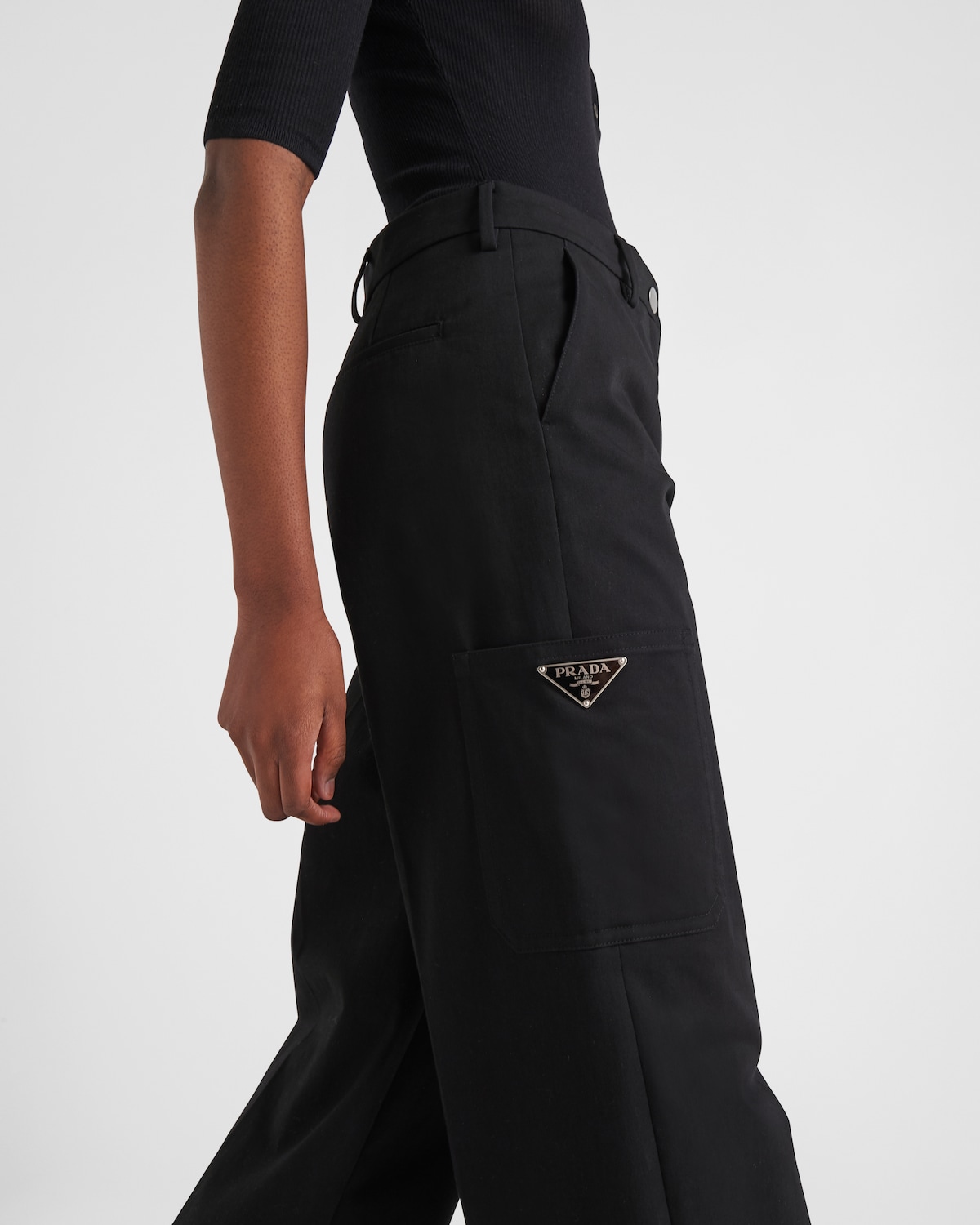 Black Stretch Gabardine Pants | PRADA