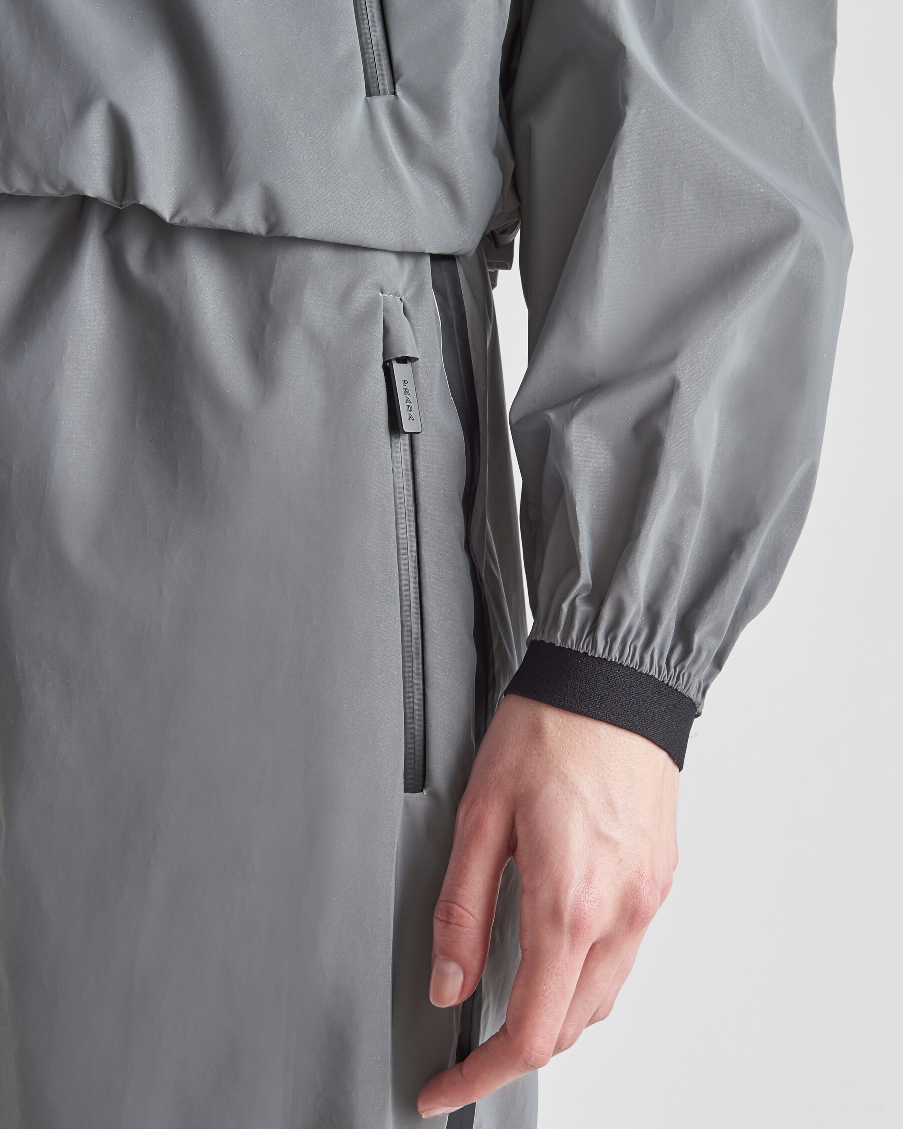 Silver Reflex Fabric Joggers | PRADA