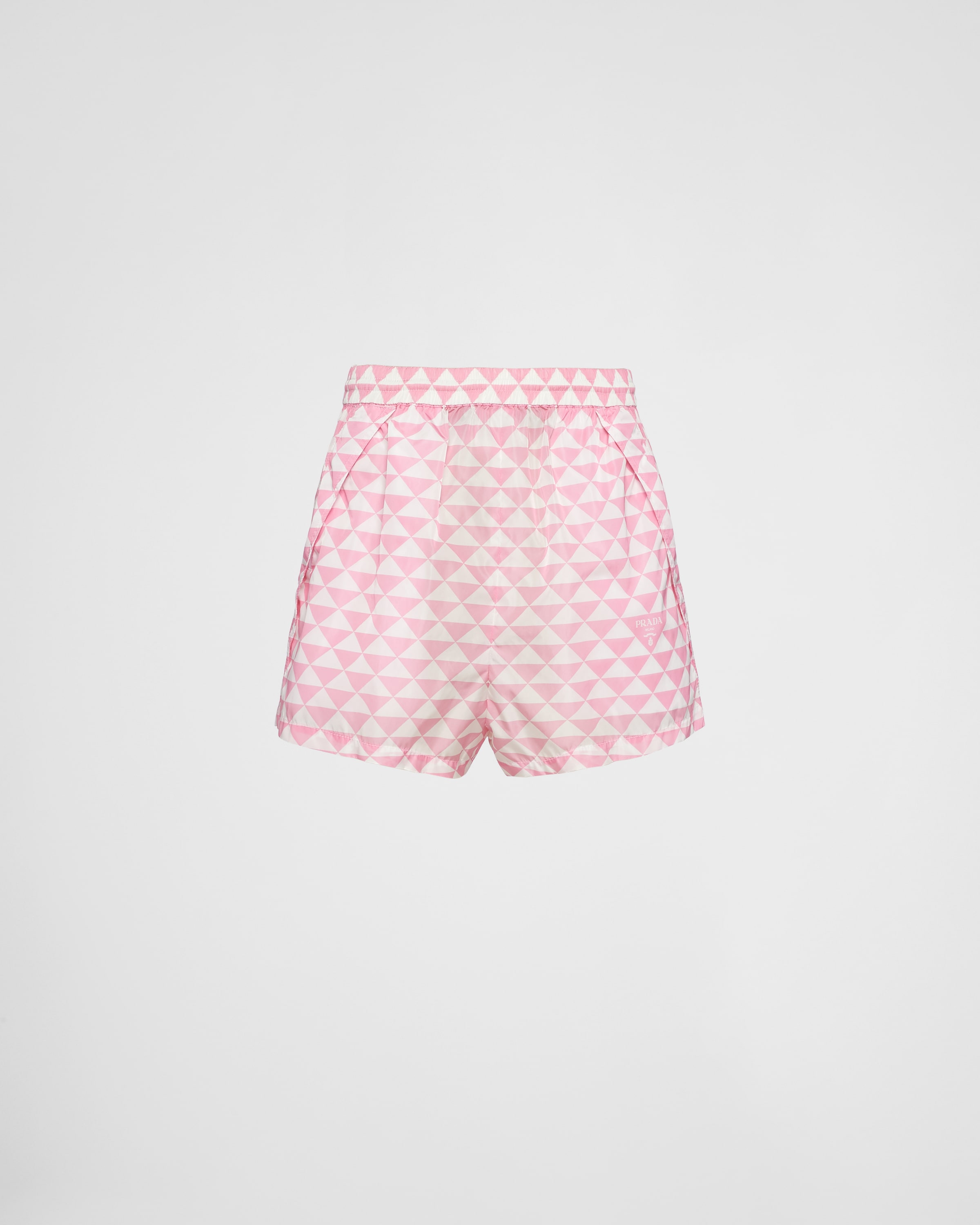 Pink Printed Re-Nylon shorts | Prada