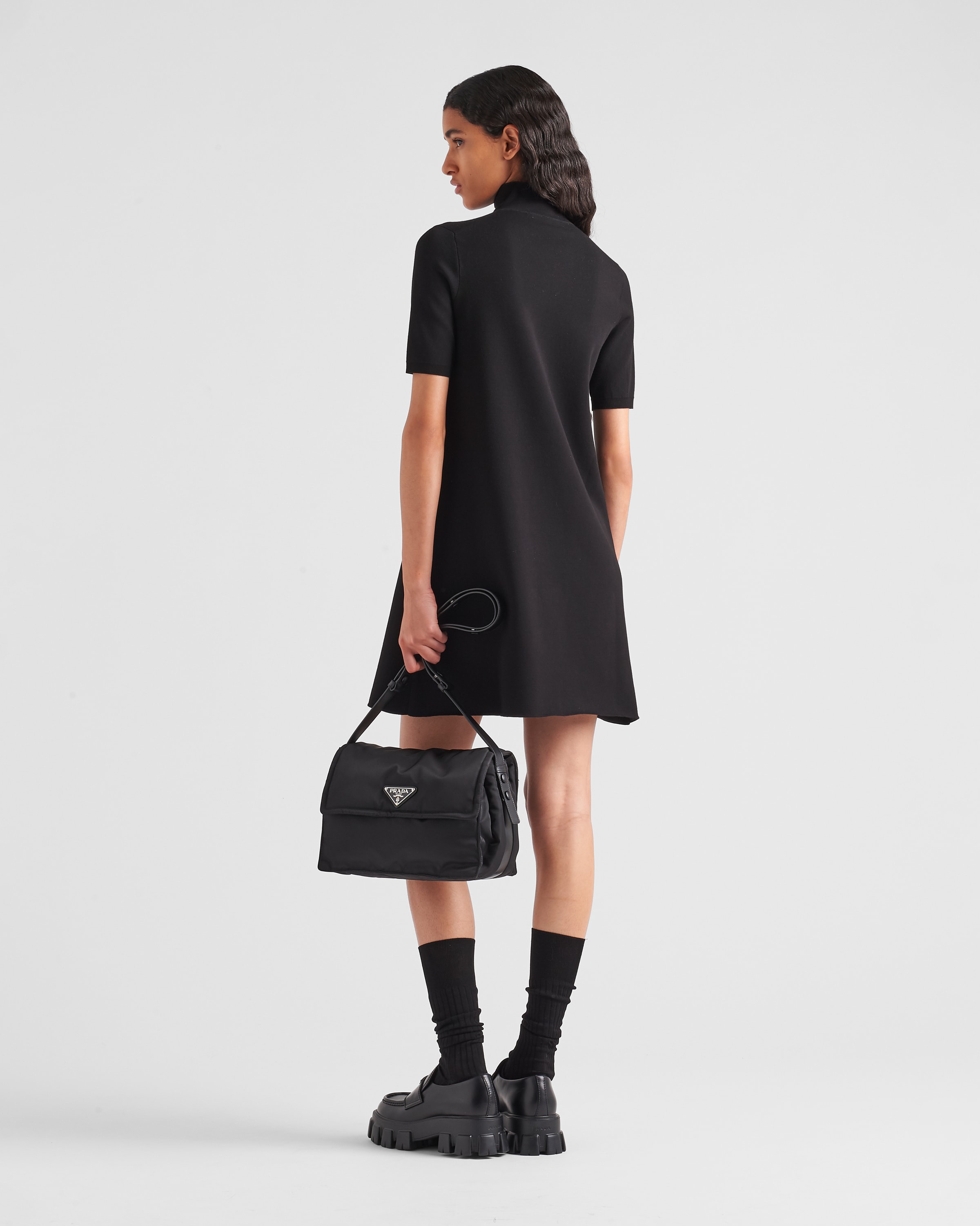 Black Wool and viscose dress | Prada