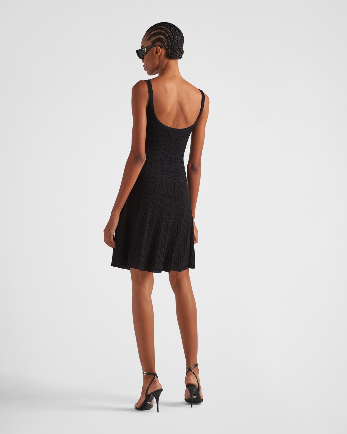 Robe Courte En Viscose Noir | PRADA