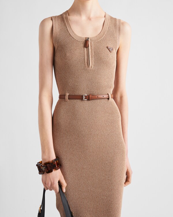 Cord Ribbed Cotton Dress | PRADA