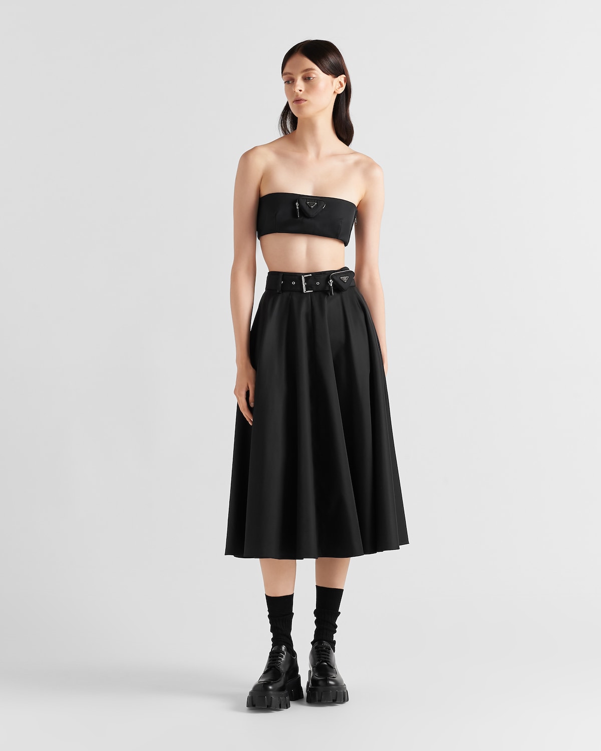 Black Re-nylon Bandeau Bra | PRADA