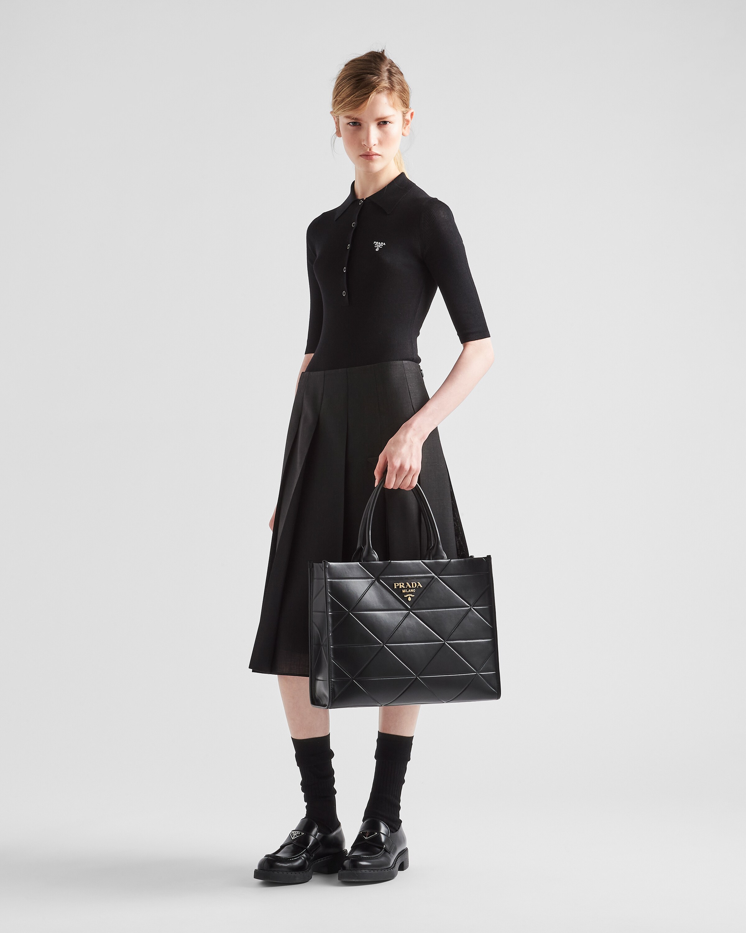 Schwarz Body aus Kaschmir und Seide | Prada